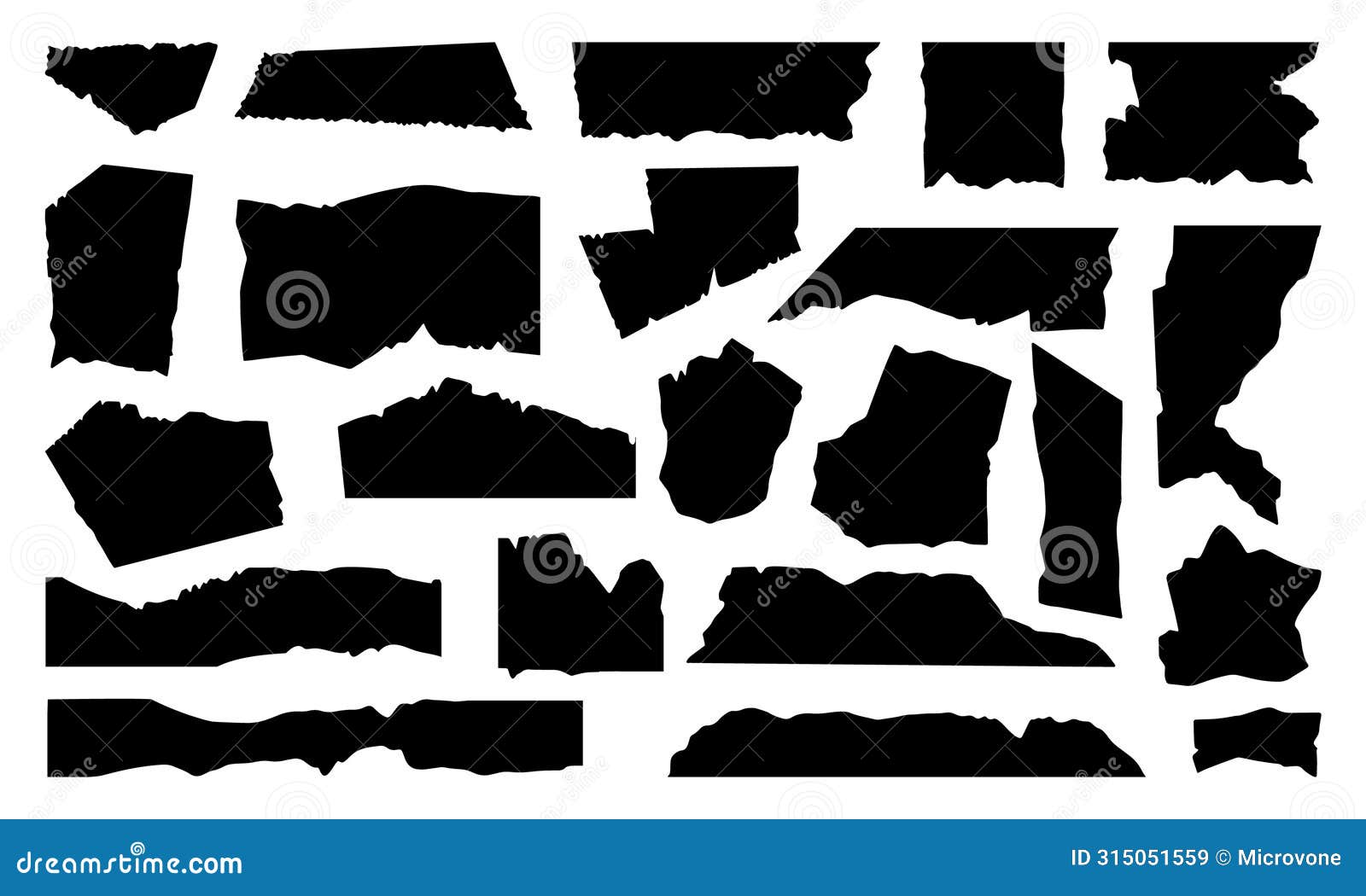 Flat Torn Paper Sheets. Collage Ripped Elements, Grunge Design for ...