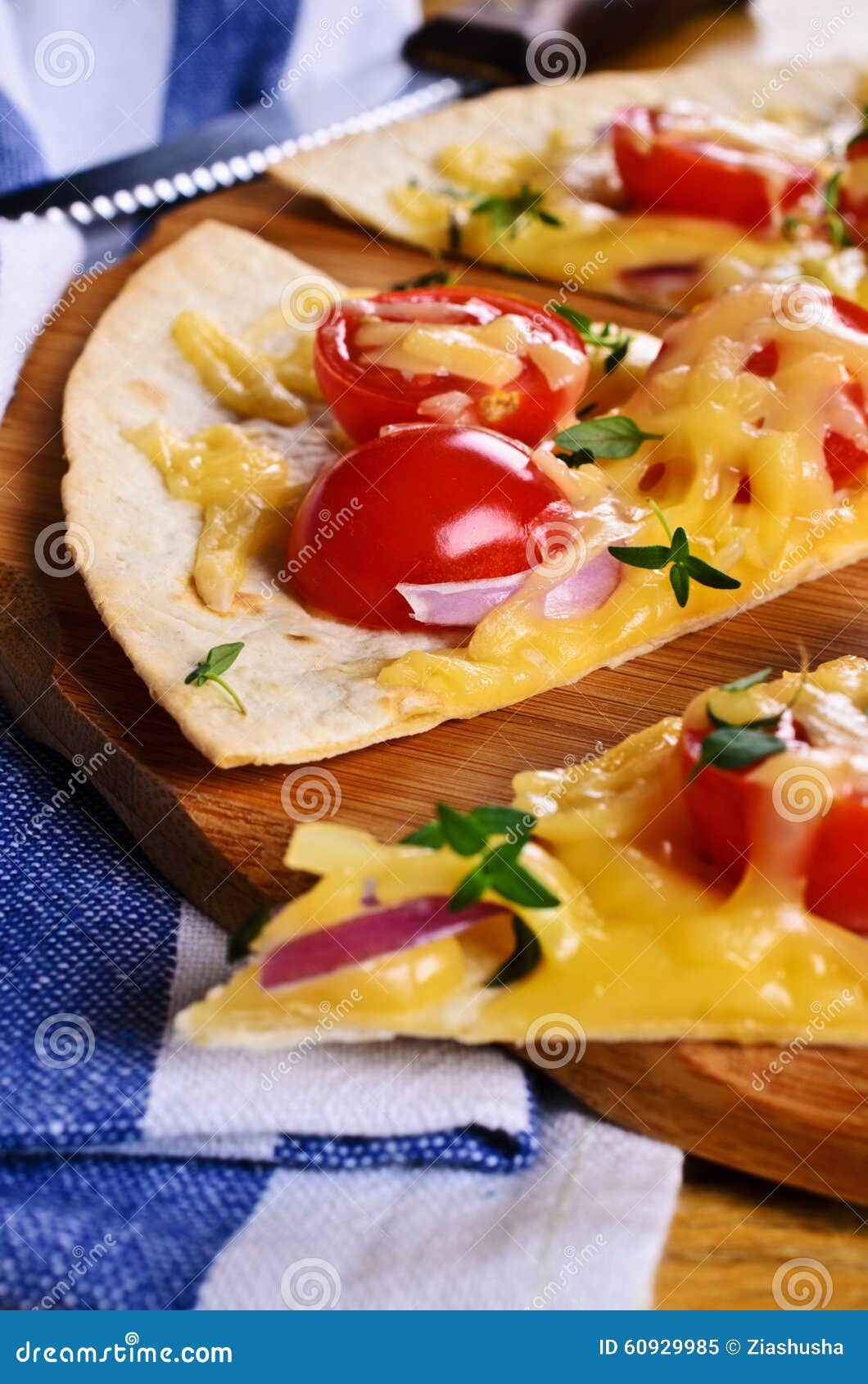 Flat Tortilla with Cheese and Vegetables Stock Image - Image of pita ...