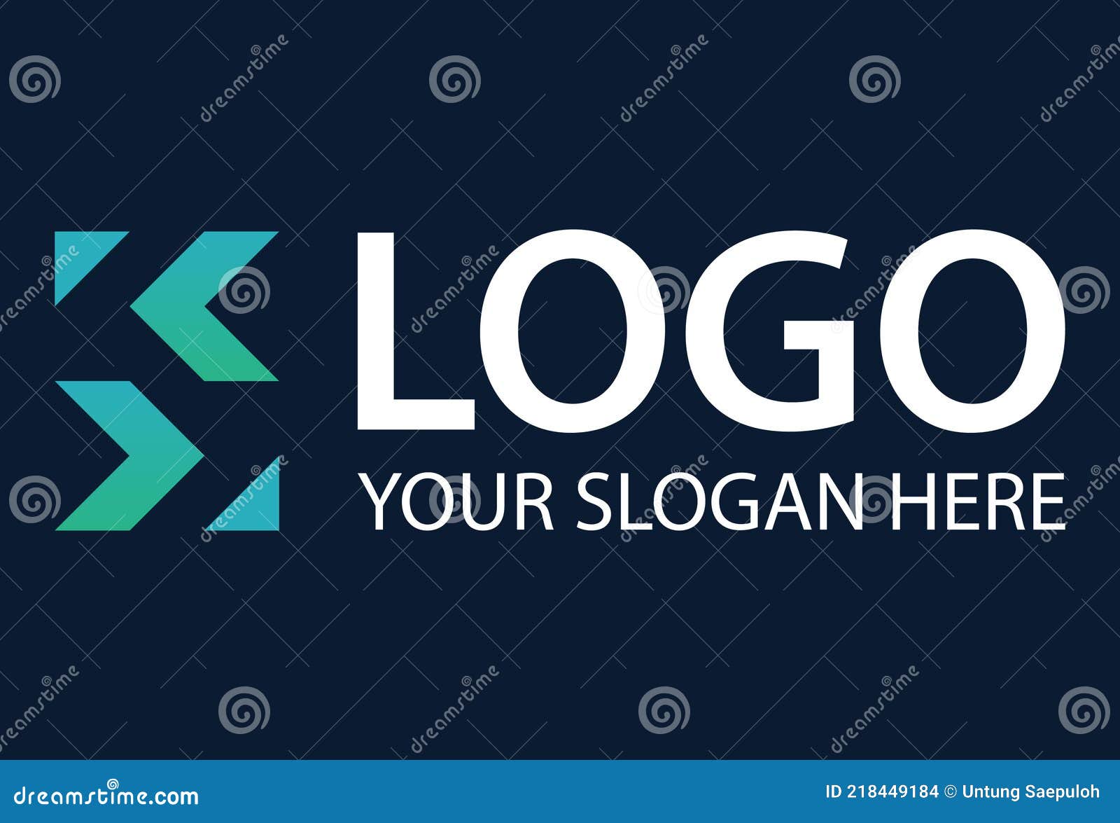 Tosca Color Simple Shape Arrow Logo Design Stock Vector - Illustration ...