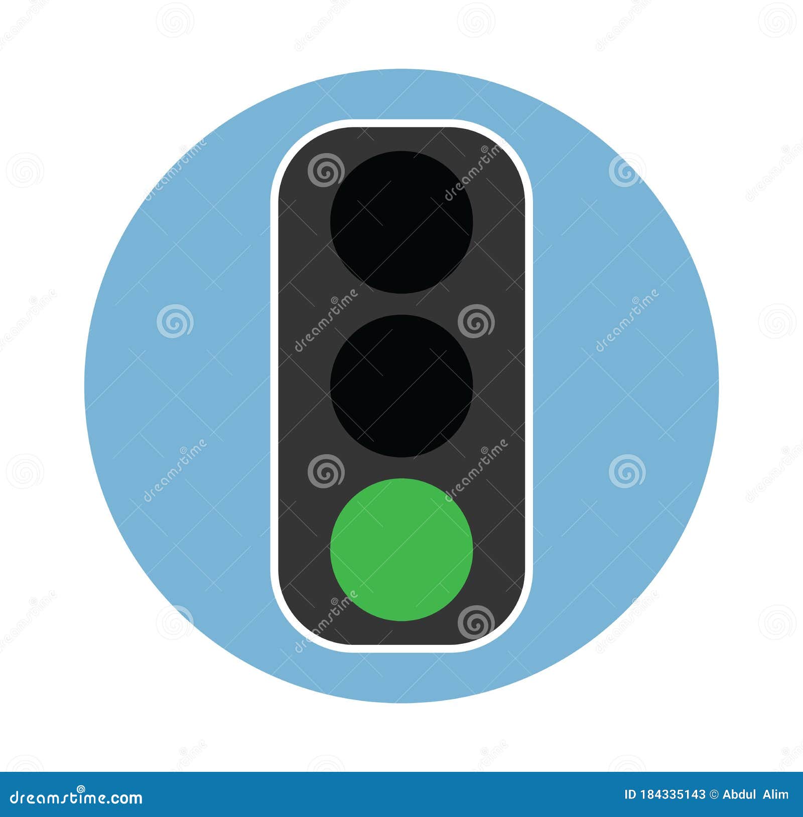Flat Traffic Light Icon with White Background Stock Vector ...