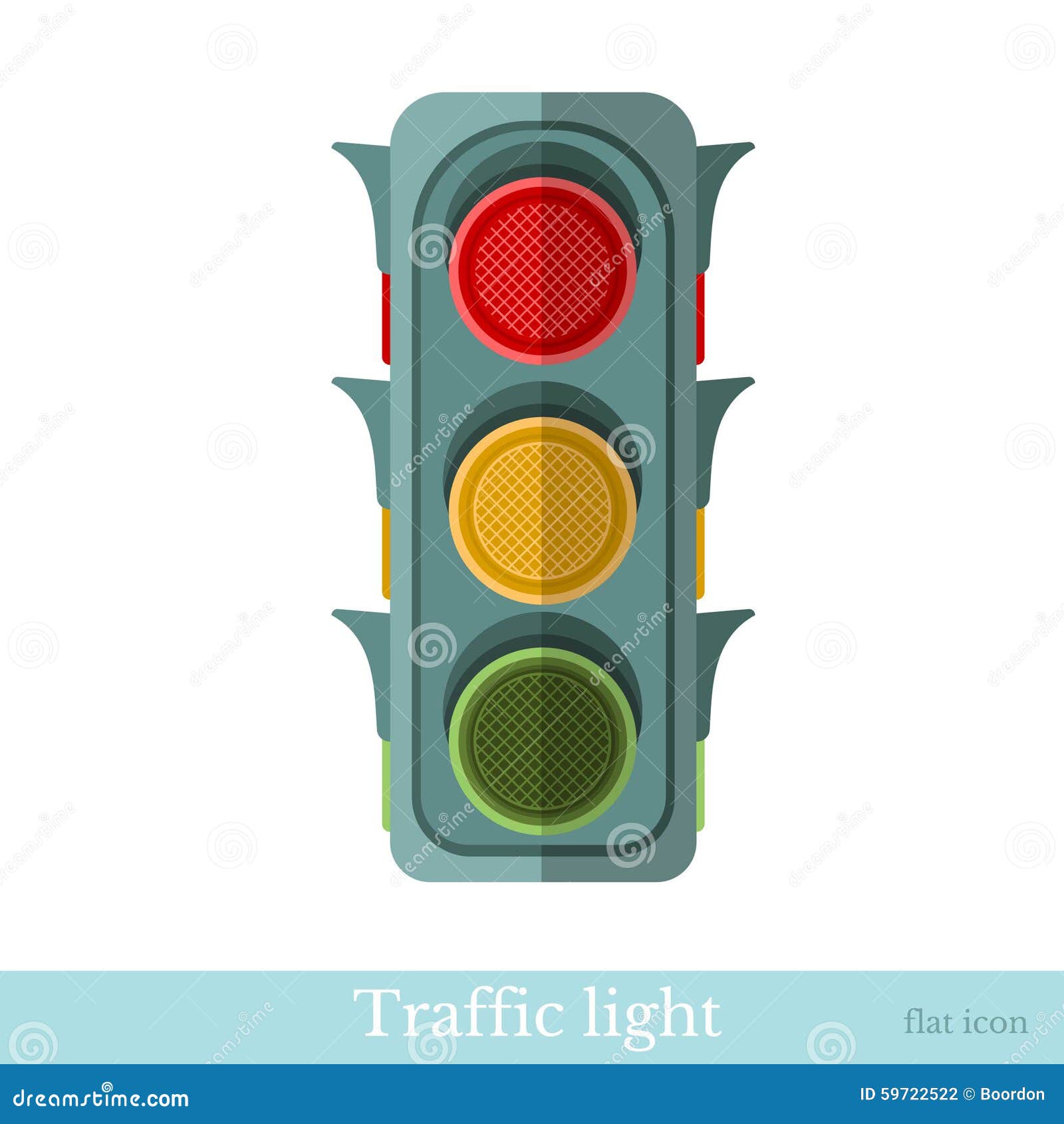 Flat Traffic Light Icon on White Stock Vector - Illustration of traffic ...