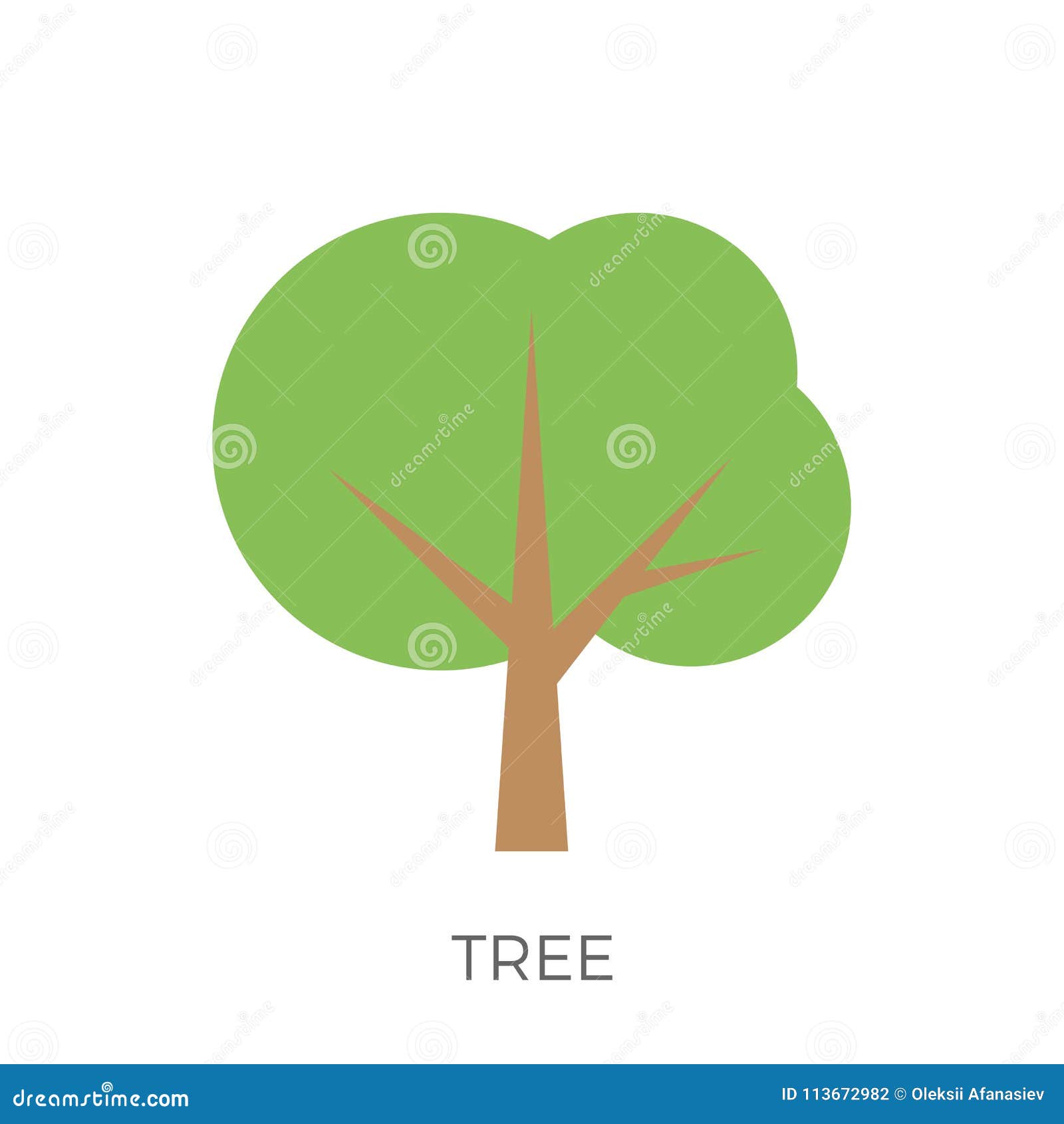 Flat tree icon stock vector. Illustration of plant, garden - 113672982