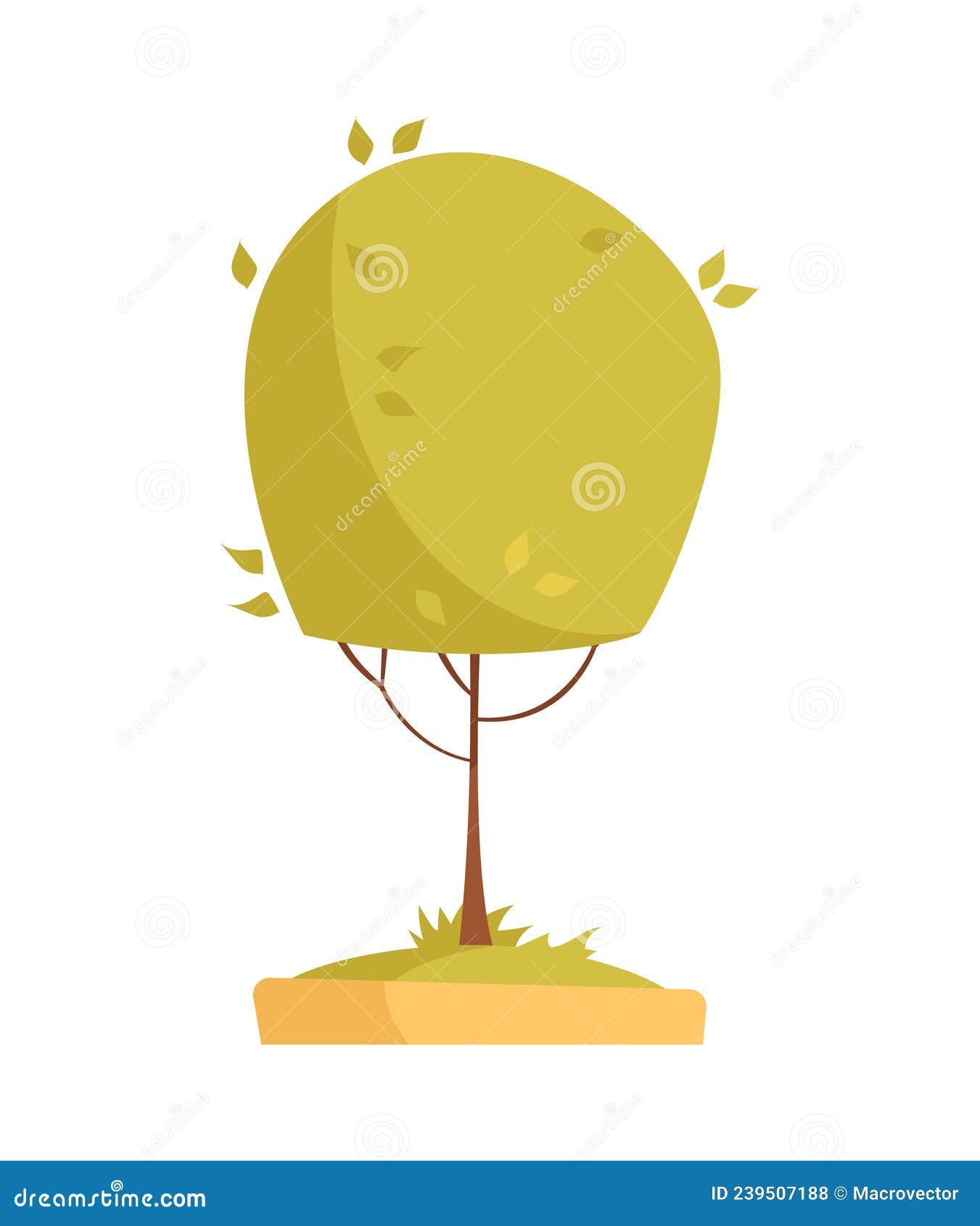 Flat Tree Illustration stock vector. Illustration of trunk - 239507188