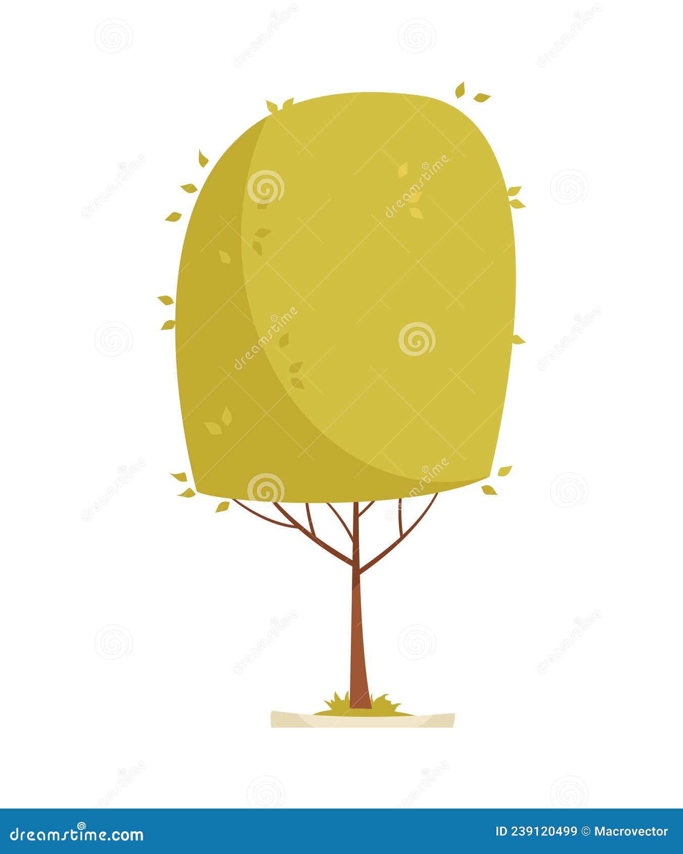 Flat Tree Illustration stock vector. Illustration of topiary - 239120499