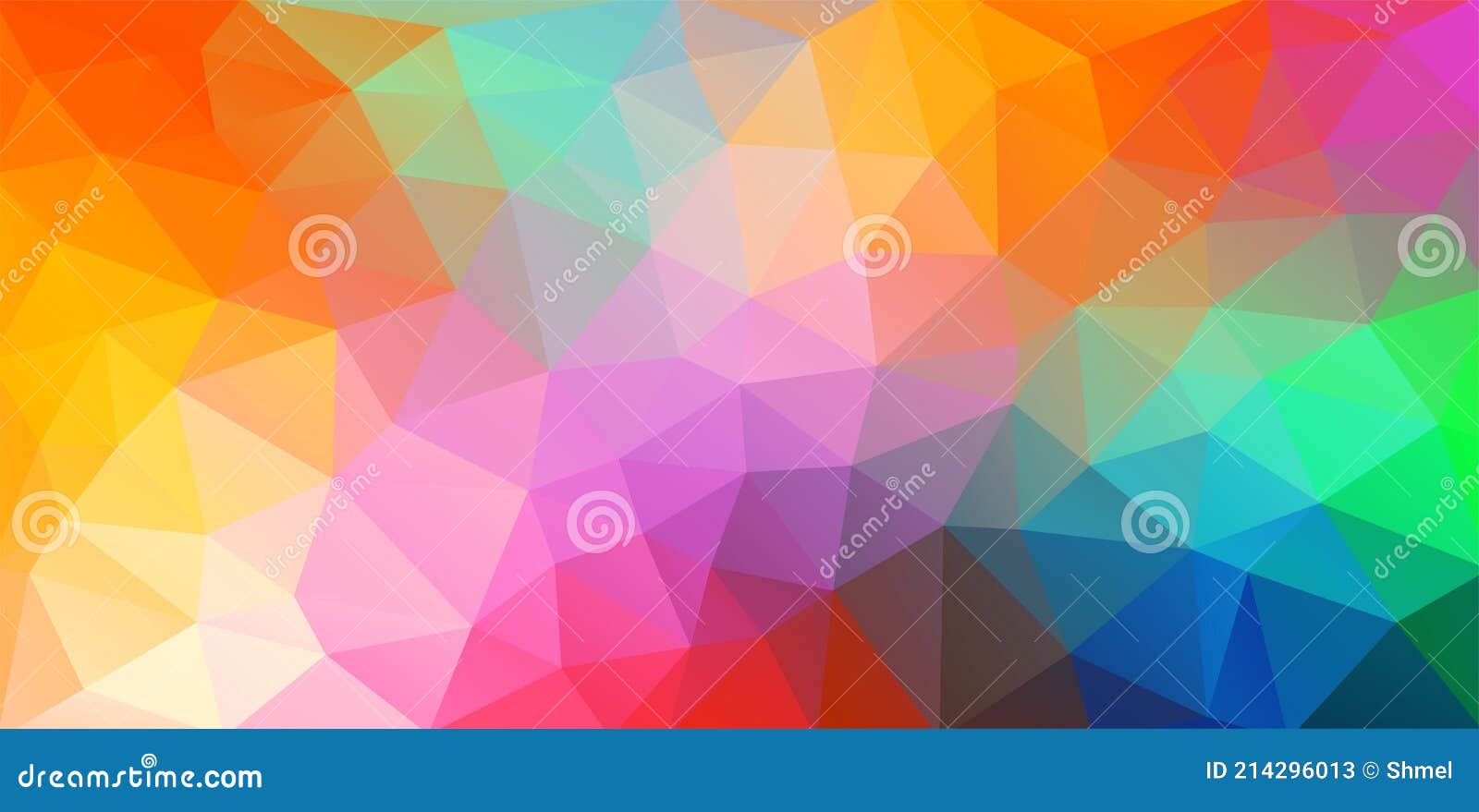 Flat Triangle Design. Many Color Geometric Banner Stock Illustration ...