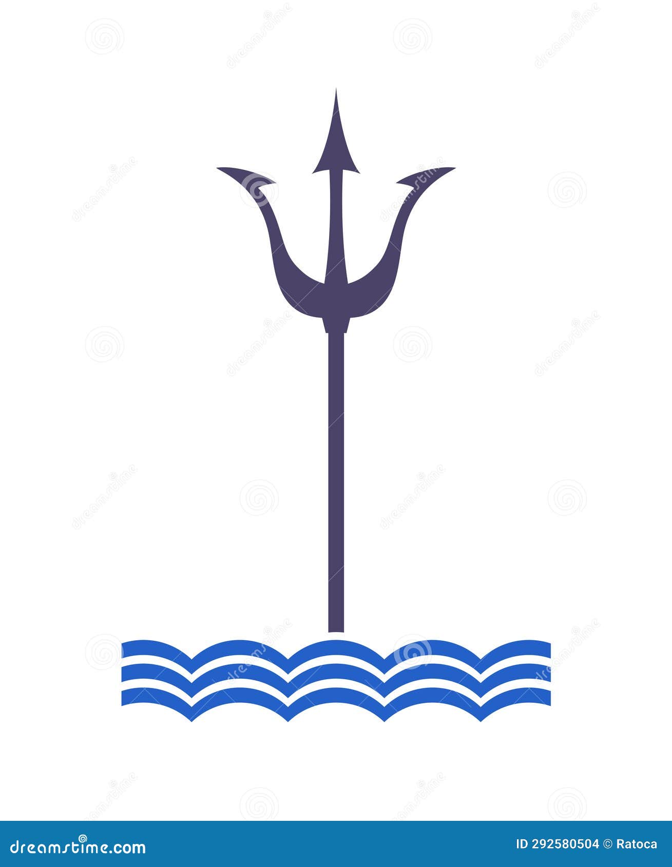 Flat trident symbol stock vector. Illustration of fork - 292580504