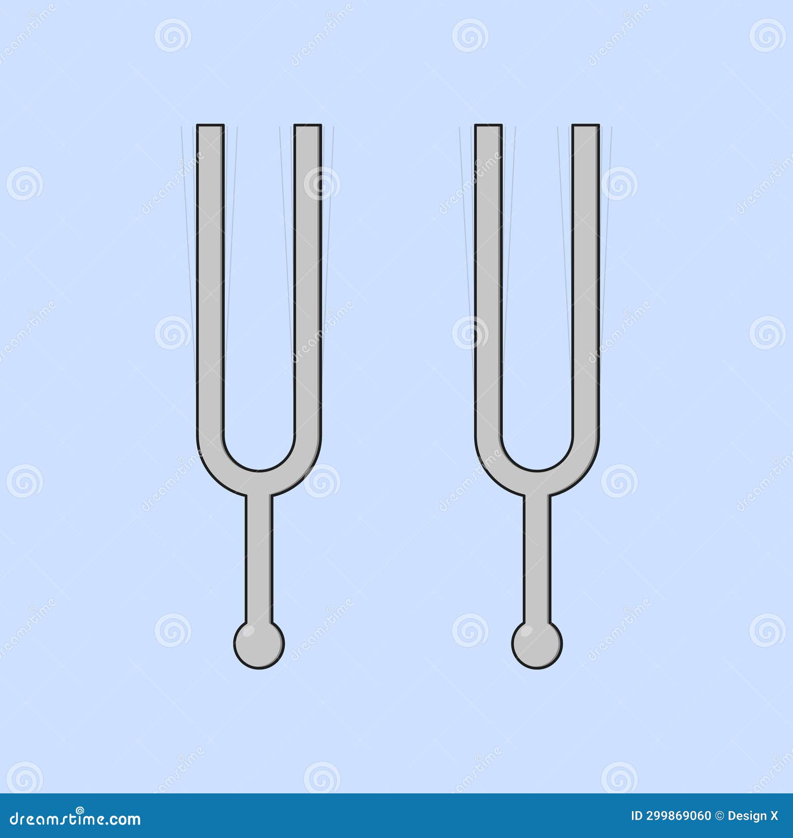 Flat Tunning Fork Vector Illustration Physics Experiment Icon Vibration ... Flat Tunning Fork Vector Illustration Physics Experiment Icon Vibration ...