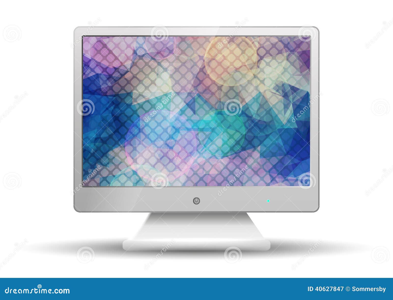 Flat Tv with Modern Colorful Triangle Polygonal Screen Stock Vector ...
