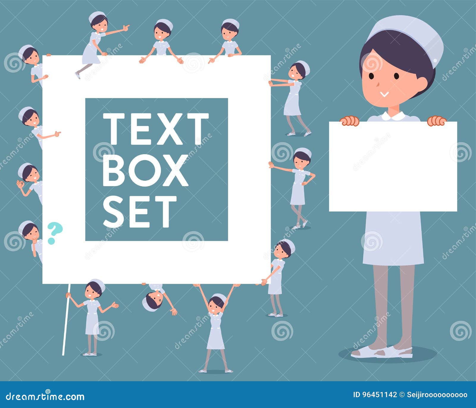 Flat Type Nurse Wear Woman_text Box Stock Vector - Illustration of ...