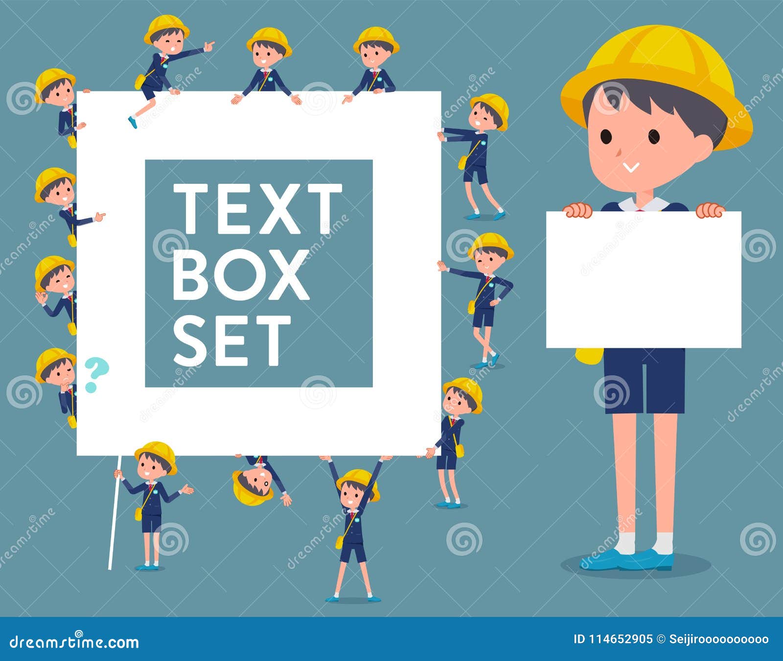 Flat Type Nursery School Boy_text Box Stock Vector - Illustration of ...