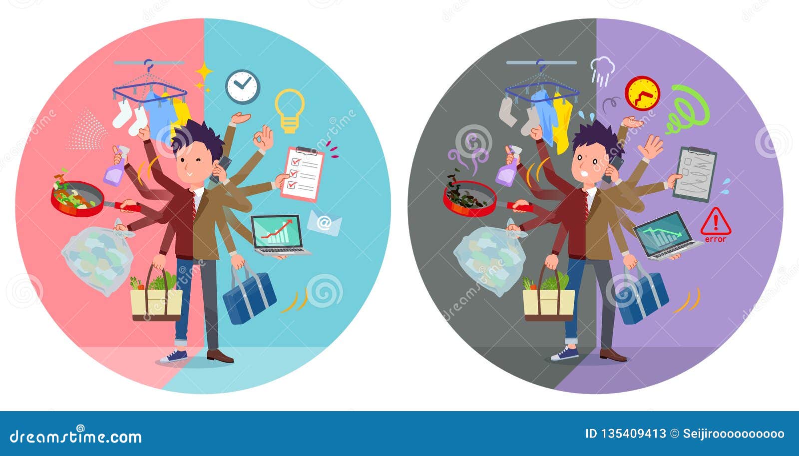 Flat Type School Boy Brown Blazer_mulch Task Switch Stock Vector ...