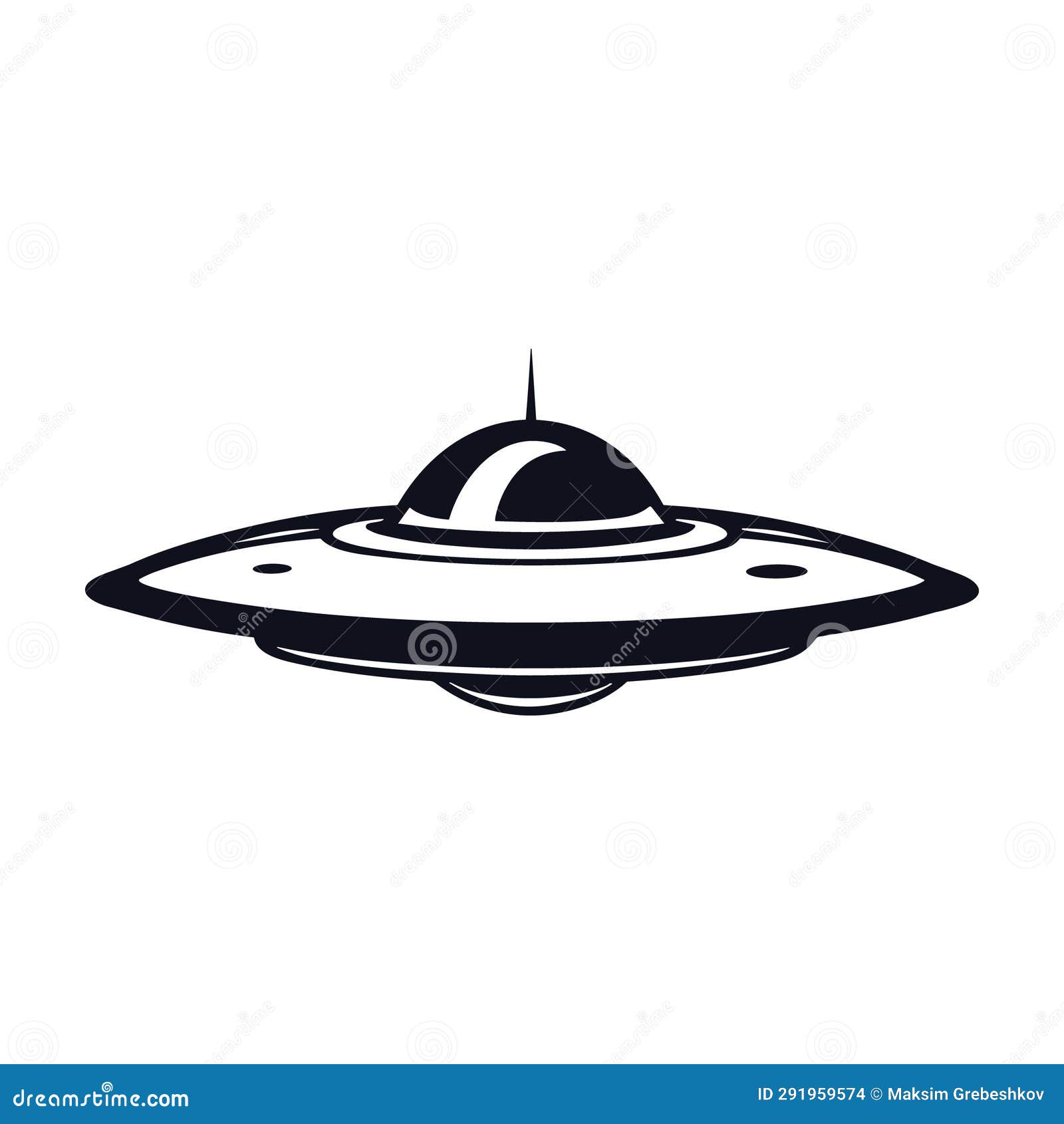 Flat Ufo Icon Illustration Design, Simple Alien Ship Stock Illustration ...