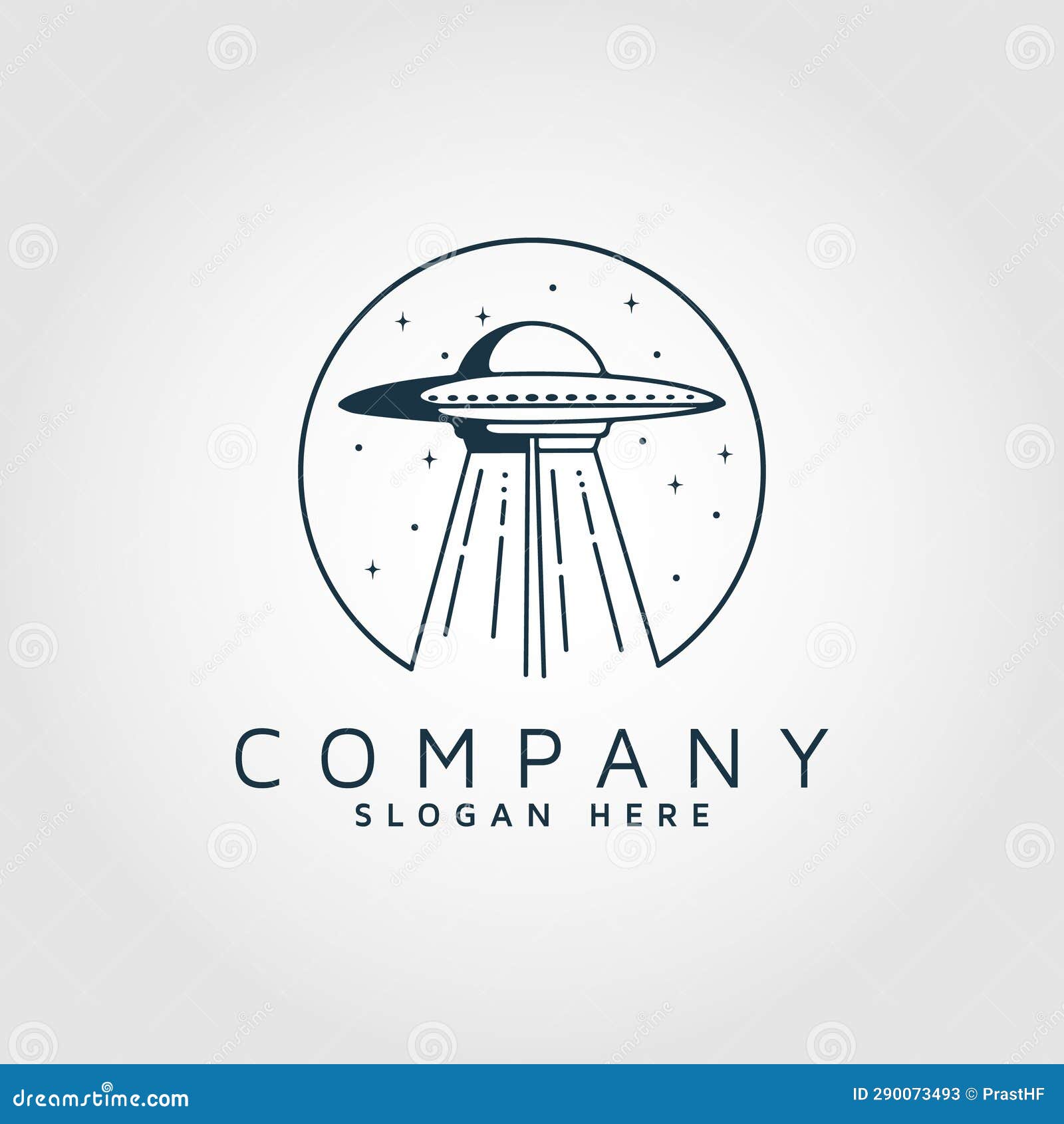 Flat Ufo Logo Illustration Design, Simple Alien Ship Symbol Vector ...
