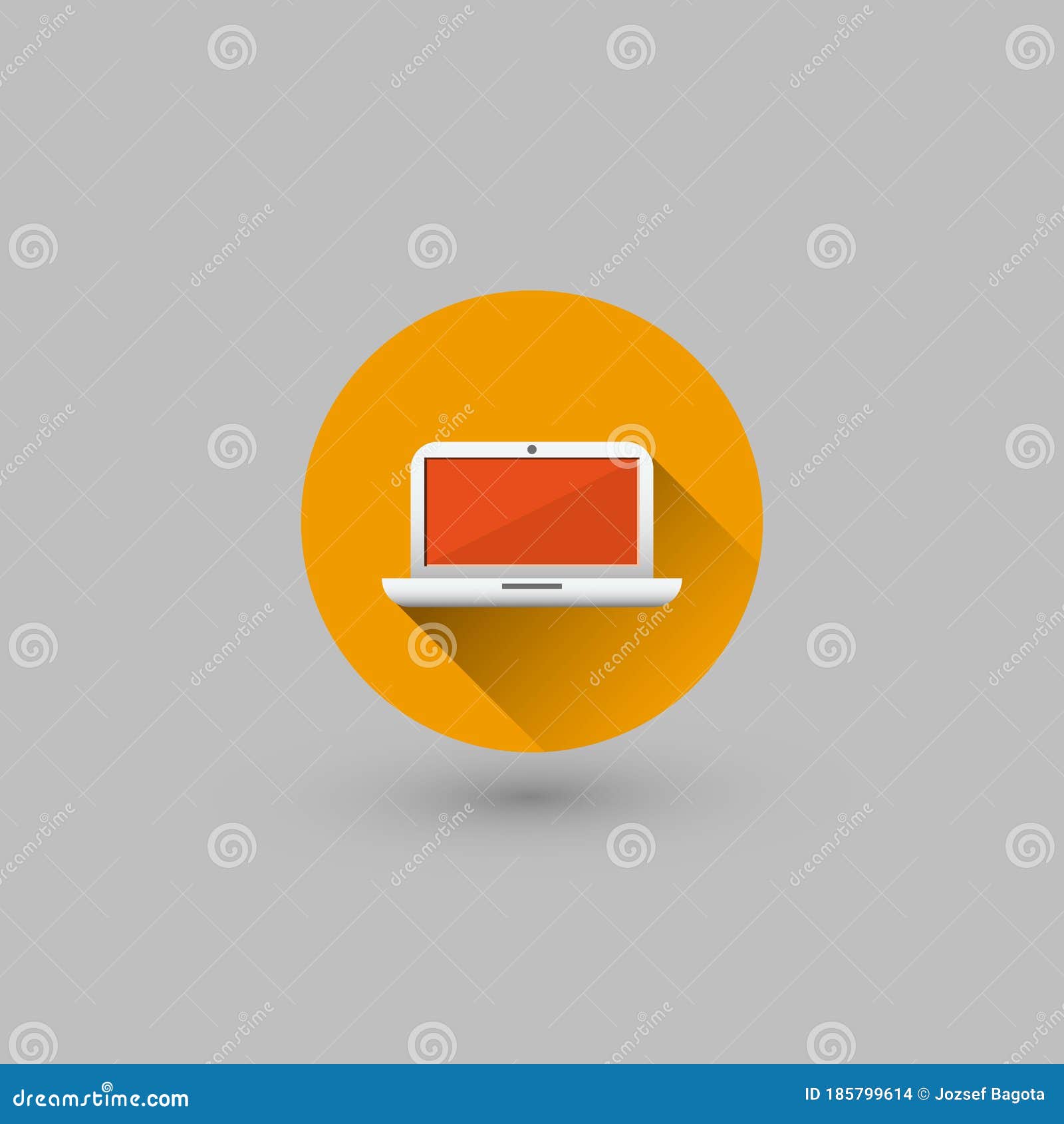 Flat UI Design - Colorful Webdesign Elements - Laptop, Notebook Icon ...