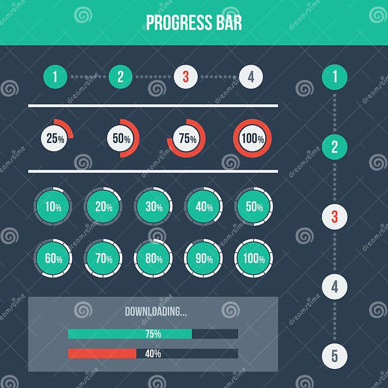 Flat UI design elements stock vector. Illustration of minimal - 33479300