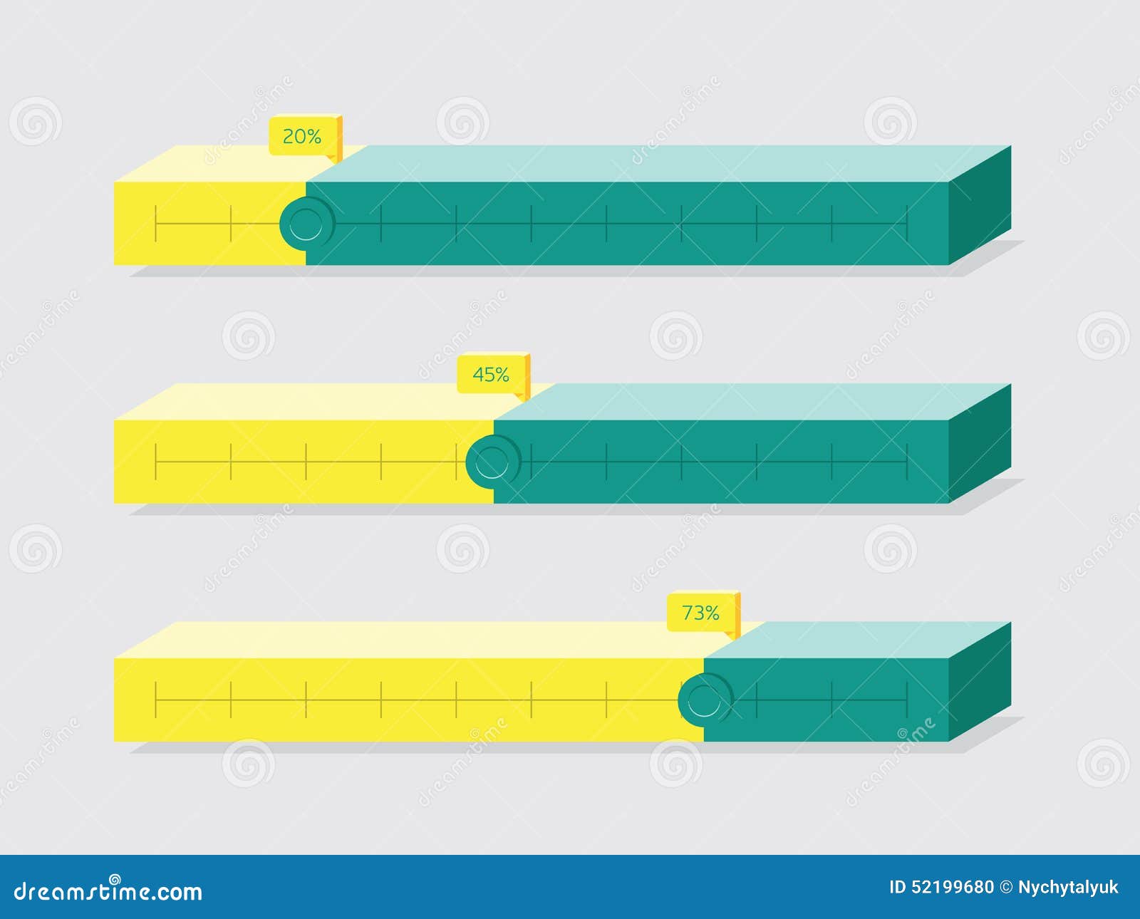Flat UI Design Progress Bars. Vector Illustration Stock Vector ...