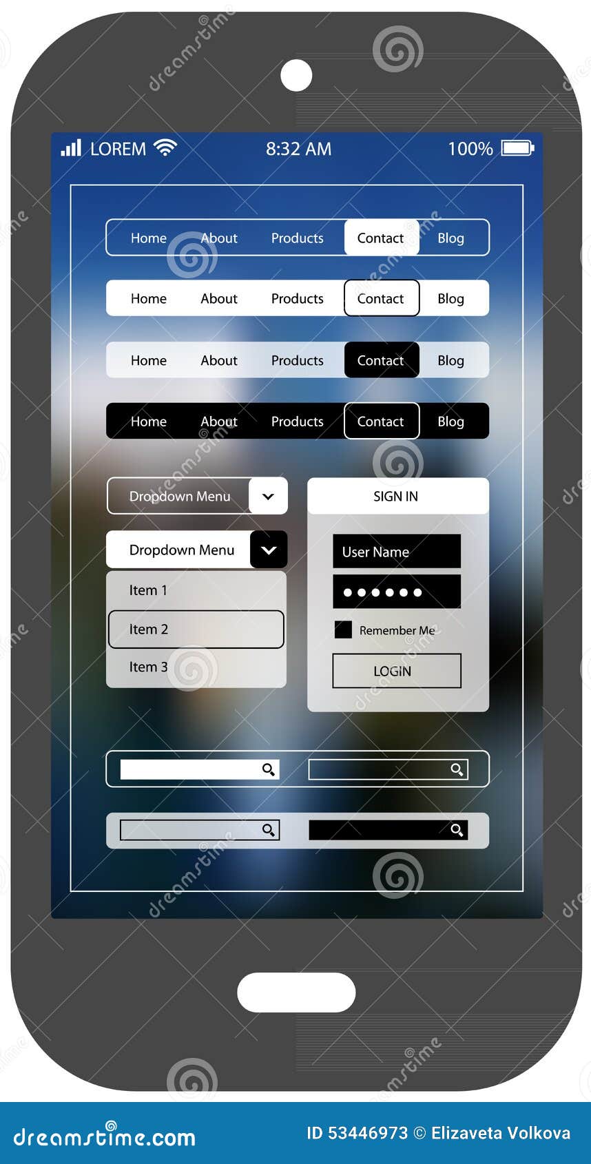 Flat Ui Design Smartphone Mobile App Template Stock Illustration ...