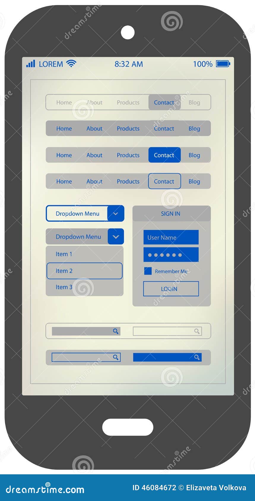 Flat Ui Design Smartphone Mobile App Template Stock Vector ...