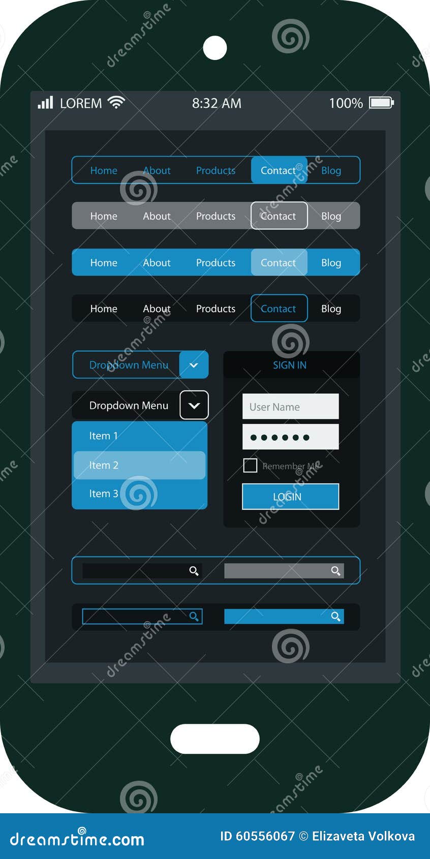 Flat Ui Design Smartphone Mobile App Template Stock Vector ...
