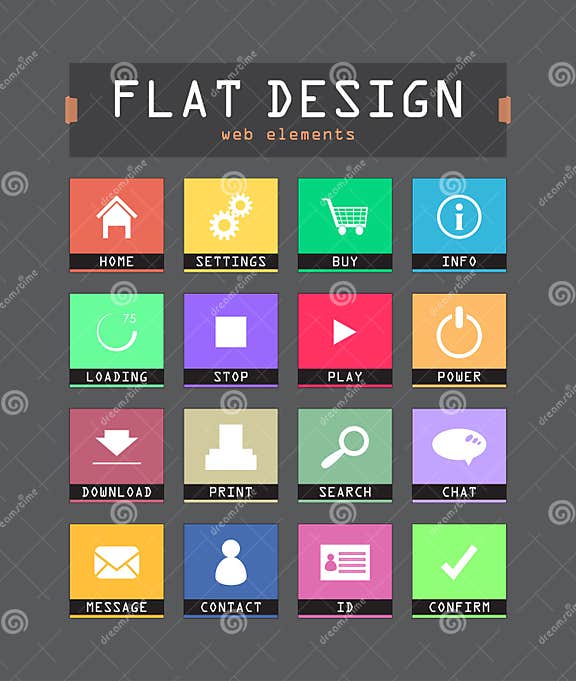 Flat ui icons stock vector. Illustration of layout, loading - 33104678