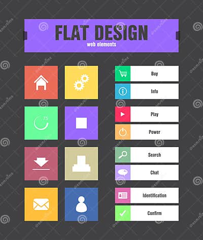 Flat ui icons stock vector. Illustration of download - 33104696