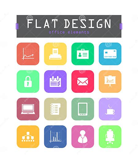 Flat ui icons stock vector. Illustration of graph, navigation - 33104706