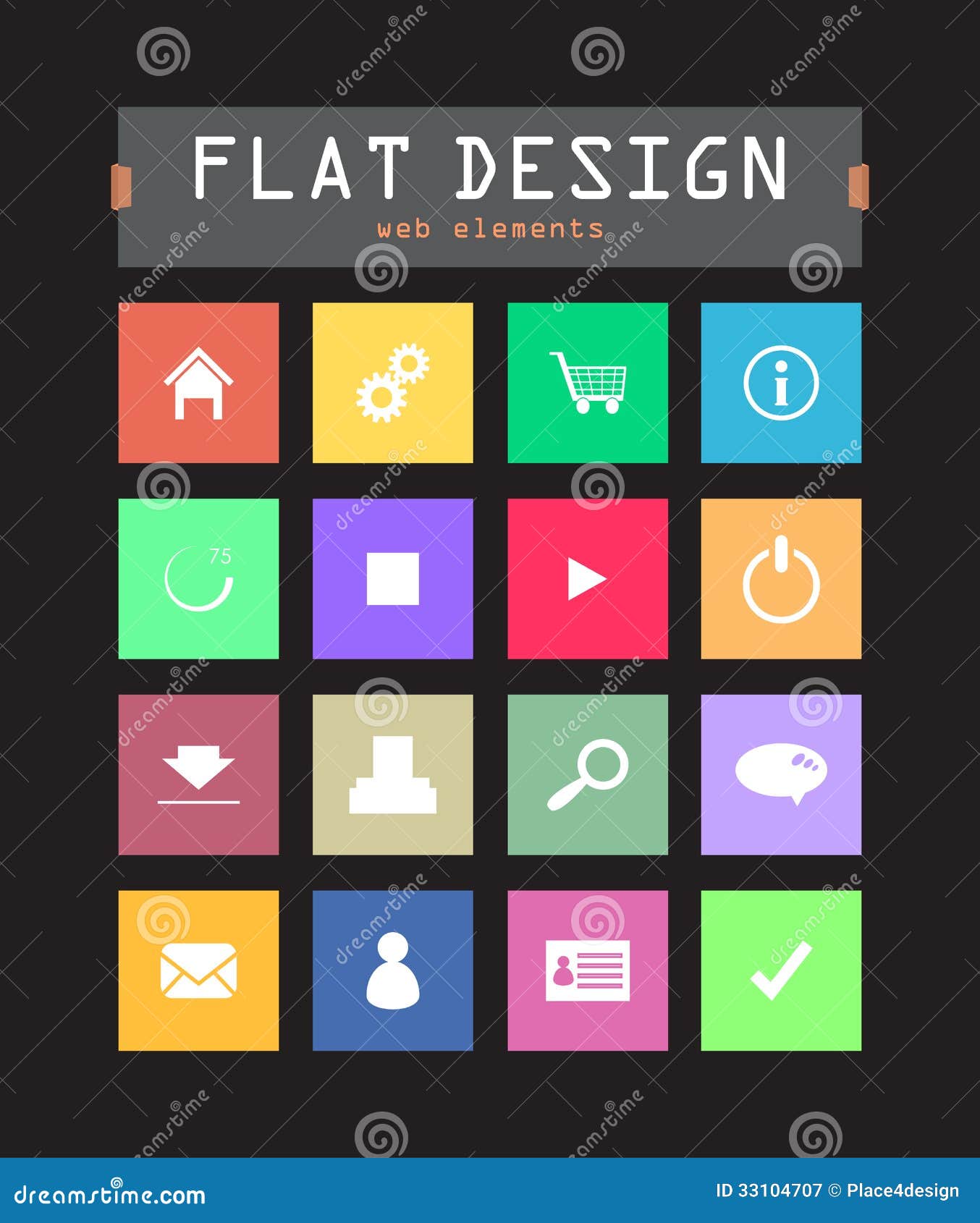 Flat ui icons stock vector. Illustration of interface - 33104707