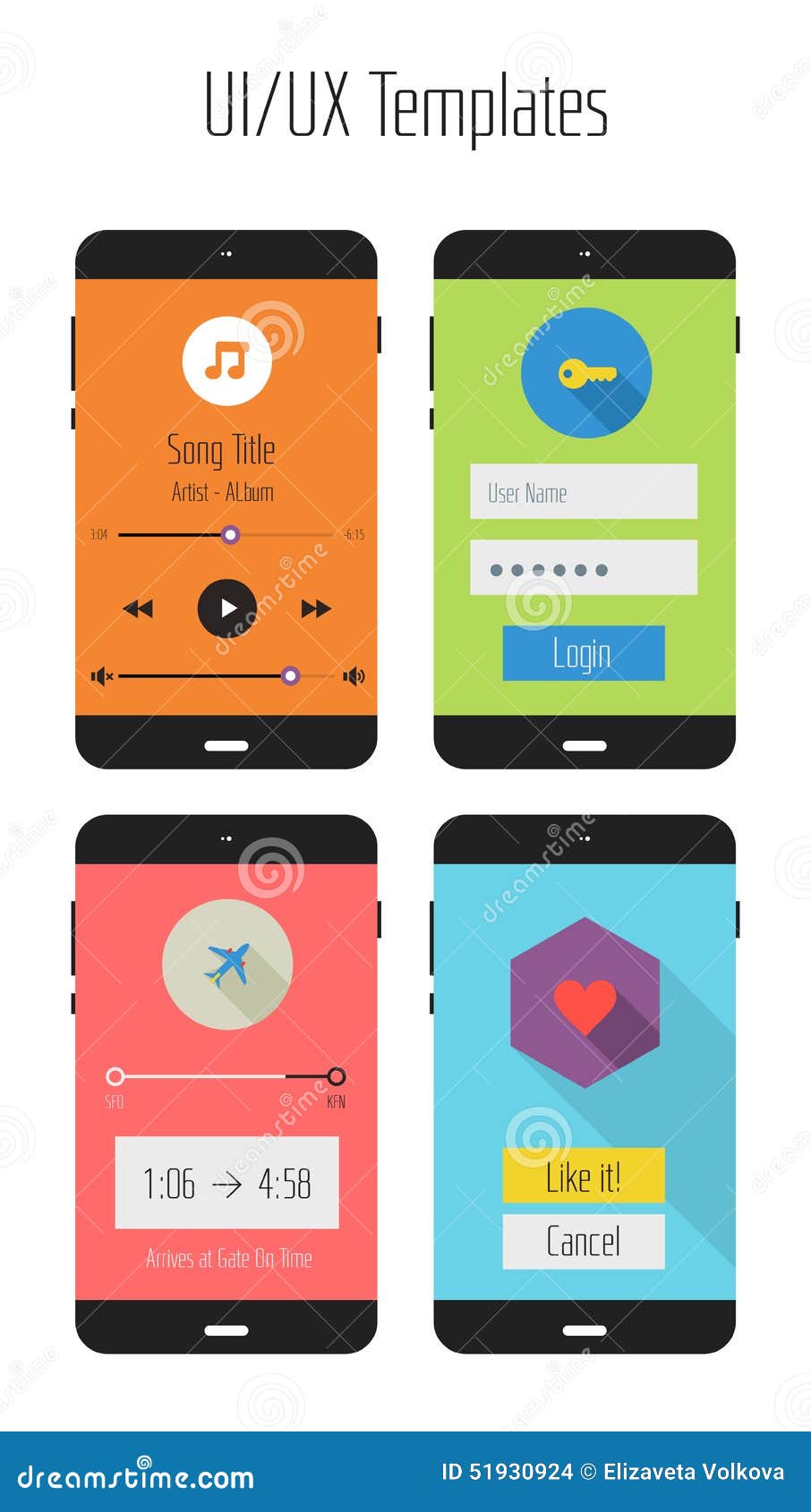 Flat Ui or UX Mobile Apps Kit Stock Illustration - Illustration of ... Flat Ui or UX Mobile Apps Kit Stock Illustration - Illustration of ...