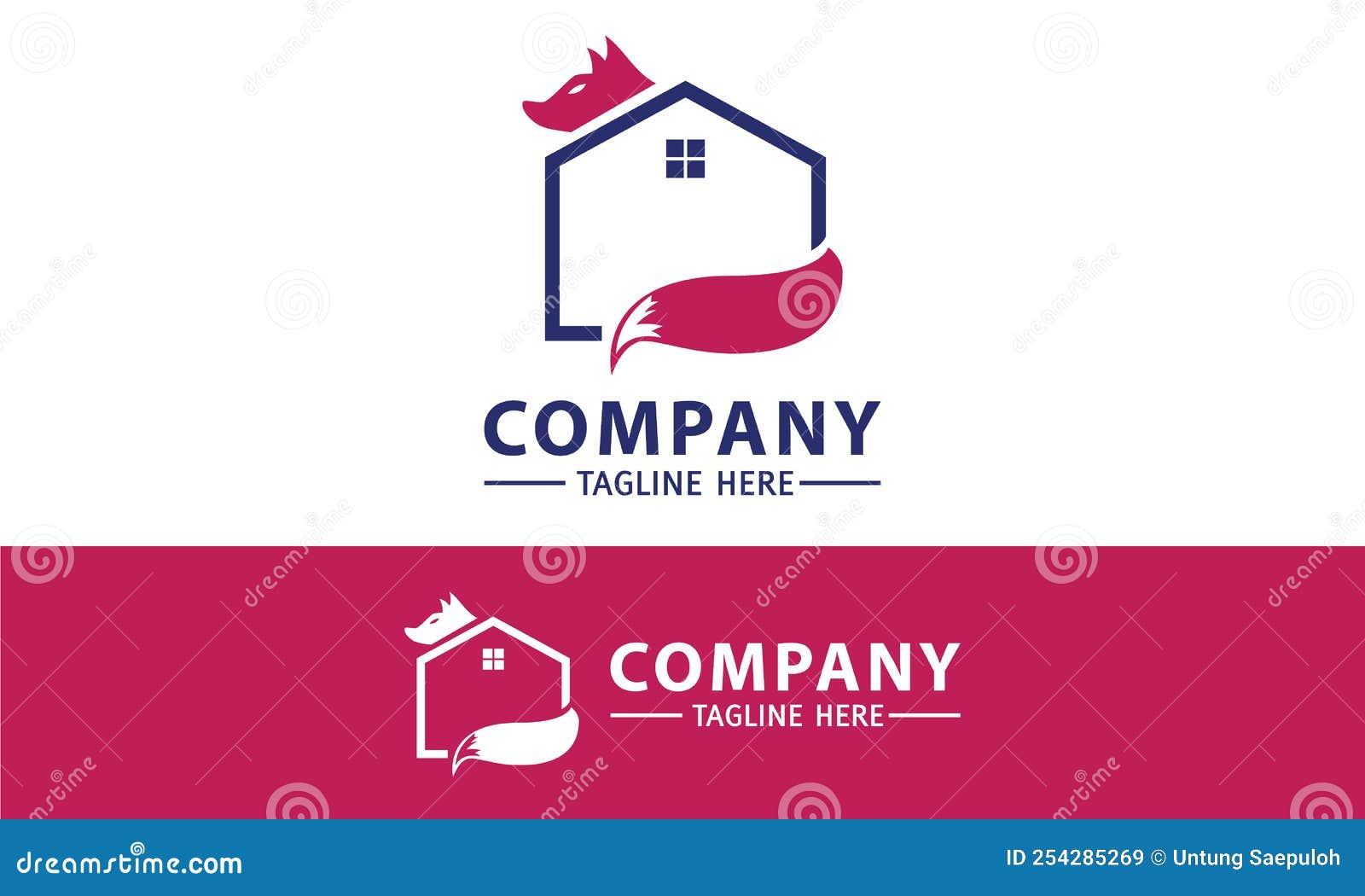 Home Red and Orange Color Fox Logo Design Stock Vector - Illustration ...