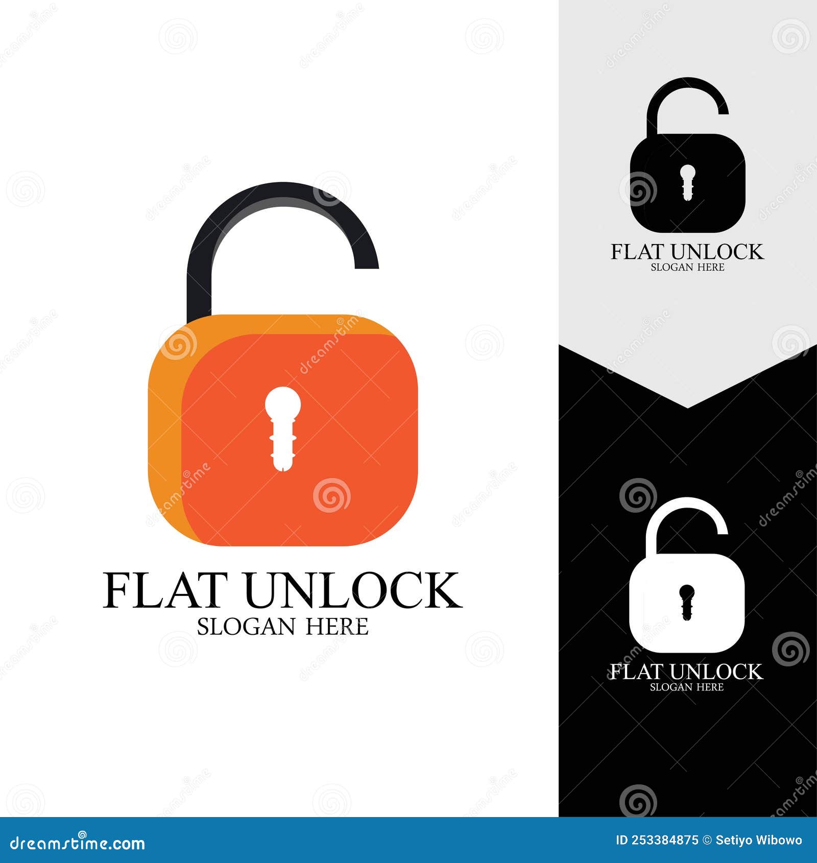 Flat Unlock Icon Vector Background Stock Vector - Illustration of ...