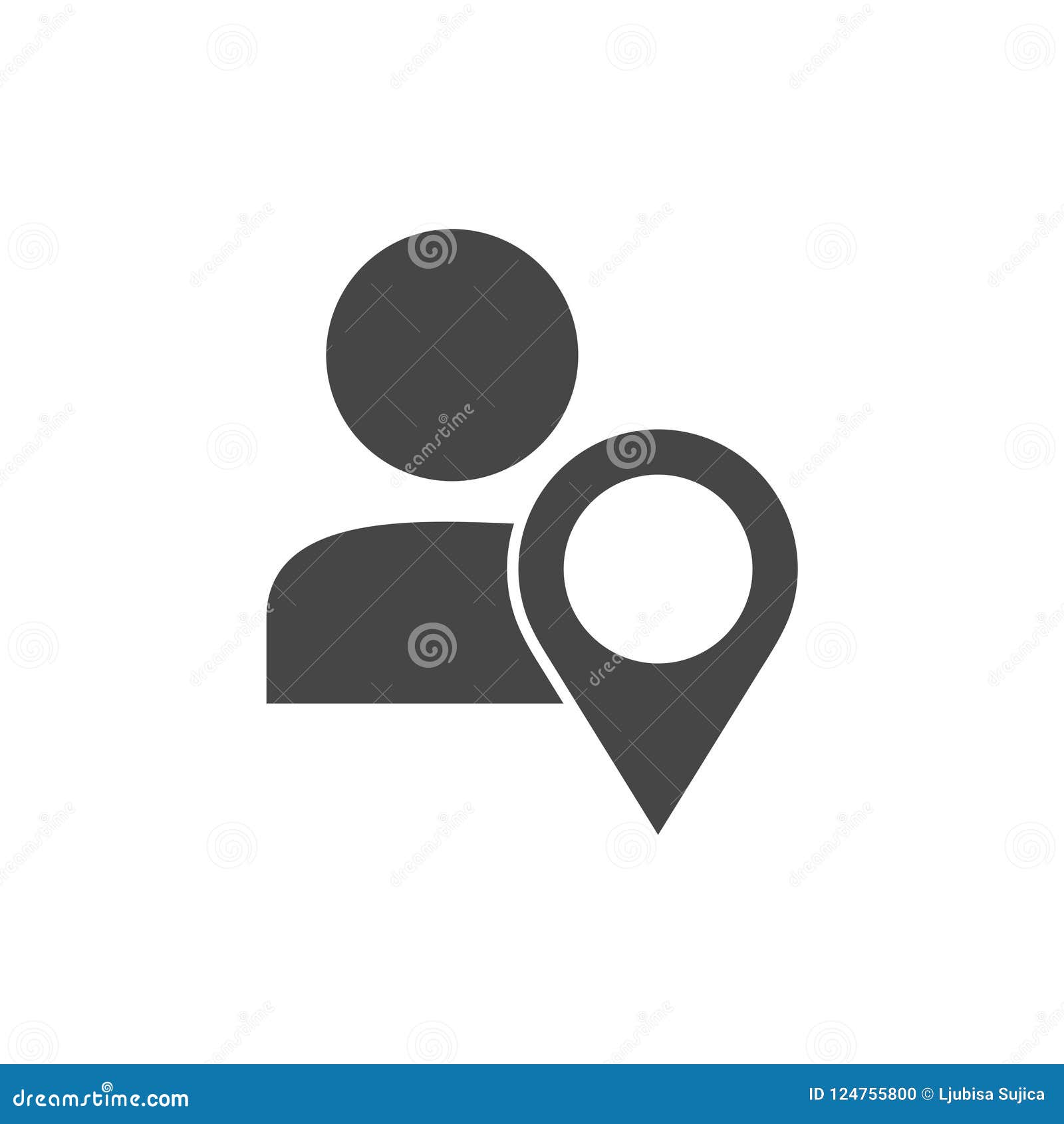 Flat User Location Icon, User Location Icon Stock Vector - Illustration ...
