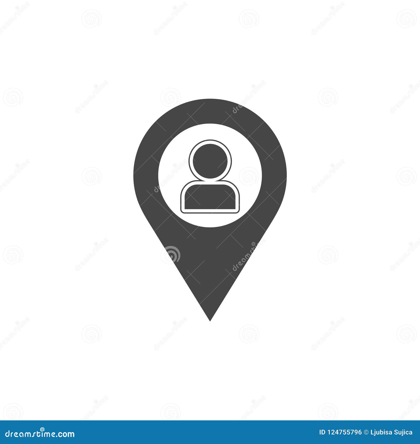 Flat User Location Icon, User Location Icon Stock Vector - Illustration ...