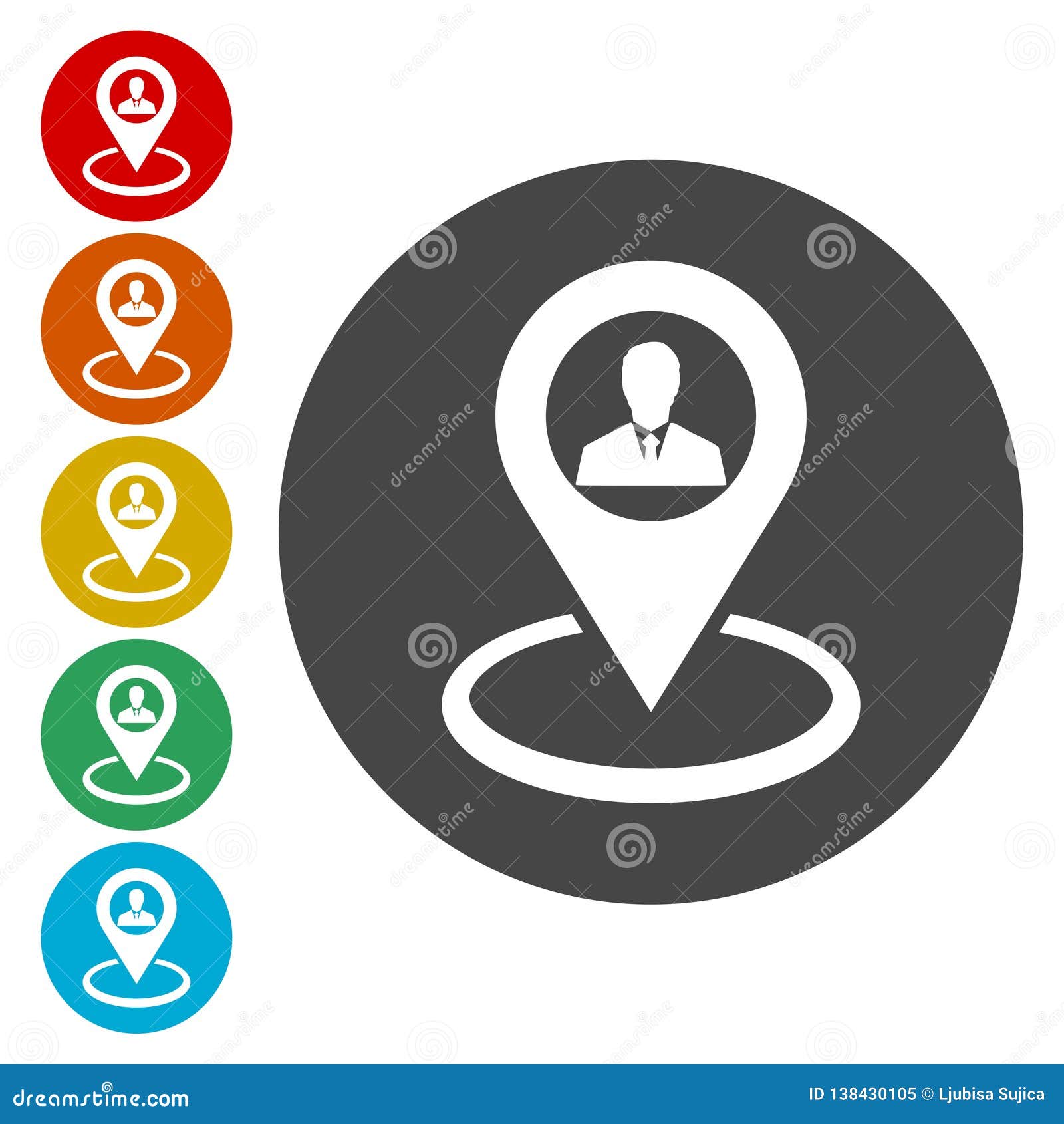 Flat User Location Icon, User Location Icon Stock Vector - Illustration ...