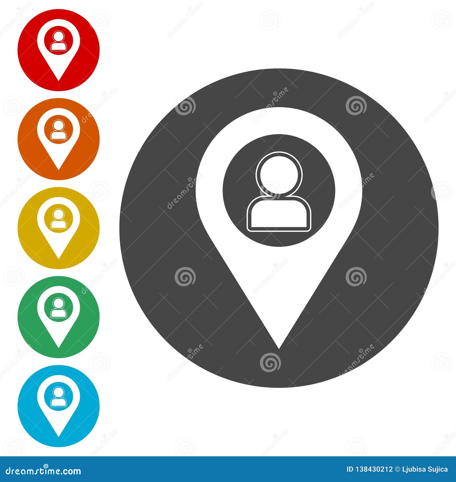 Flat User Location Icon, User Location Icon Stock Vector - Illustration ...