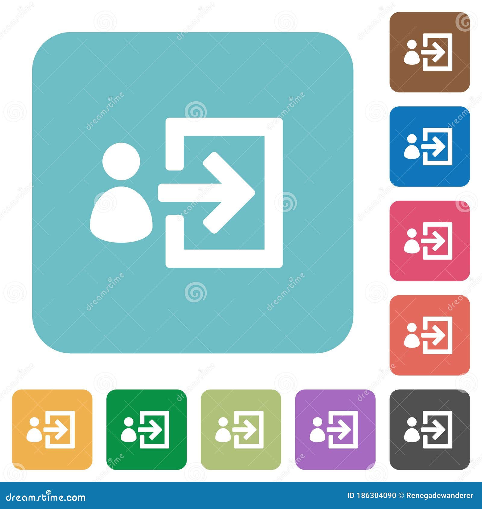 Flat user login icons stock illustration. Illustration of colors ...