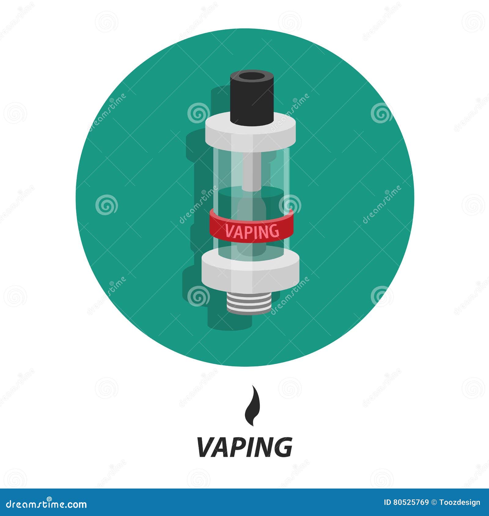 Flat vaping icon circle stock vector. Illustration of icon - 80525769
