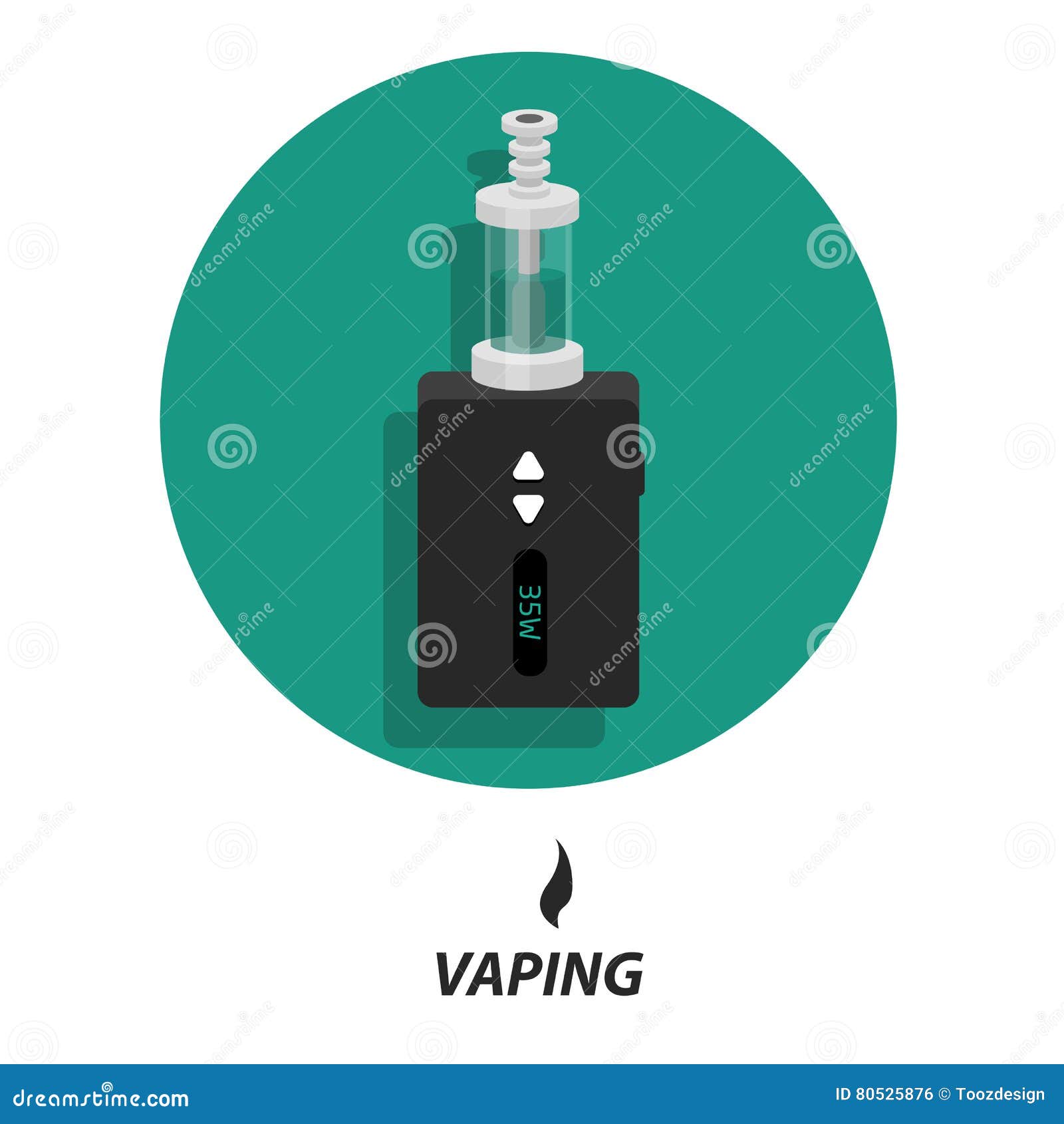 Flat vaping icon circle stock vector. Illustration of health - 80525876