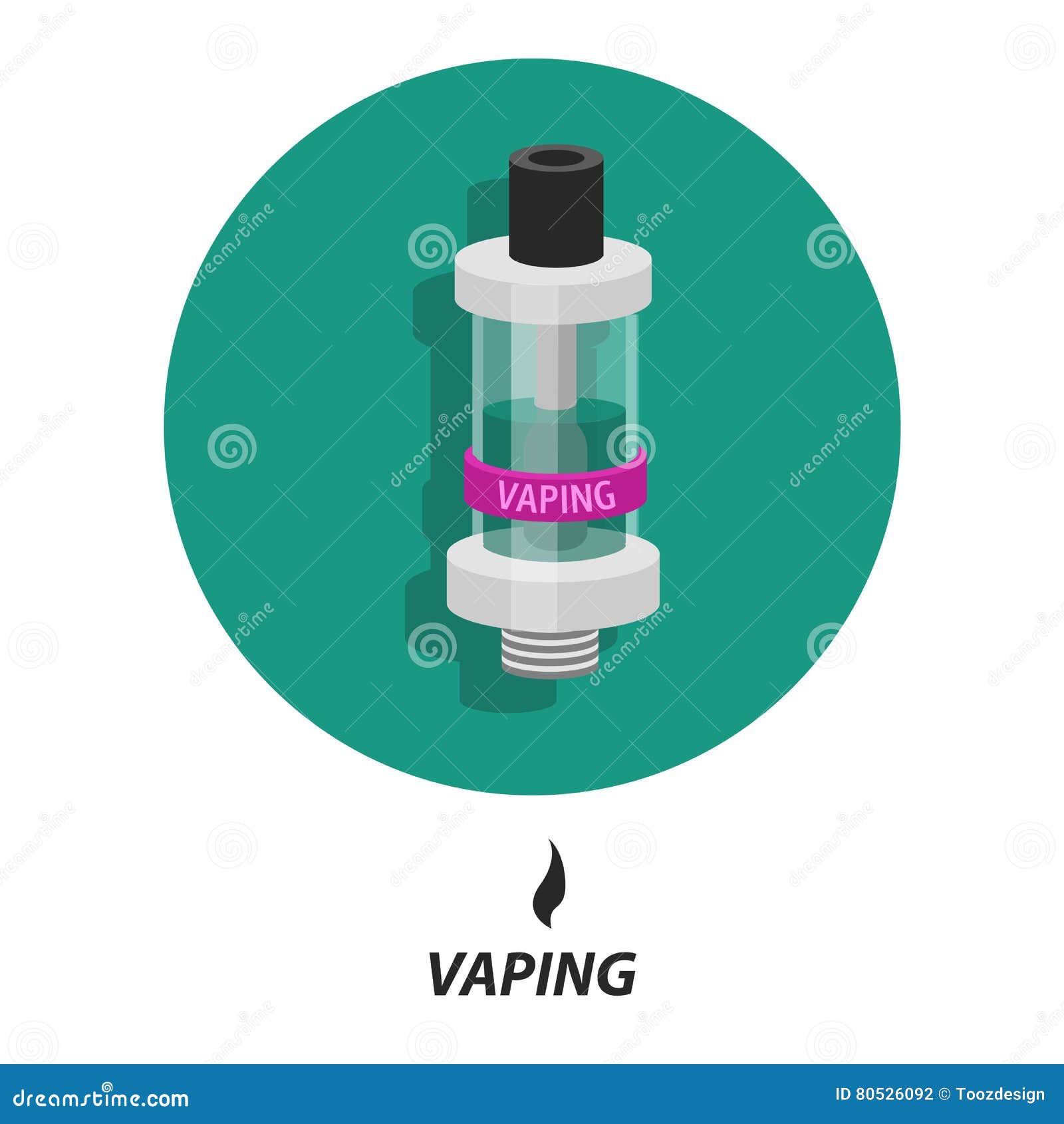 Flat vaping icon circle stock vector. Illustration of nicotine - 80526092