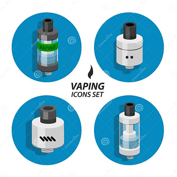 Flat vaping icon circle stock illustration. Illustration of vape - 80531760