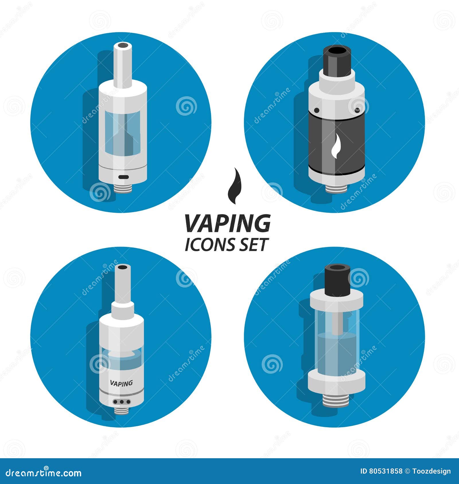 Flat vaping icon circle stock illustration. Illustration of electronic - 80531858