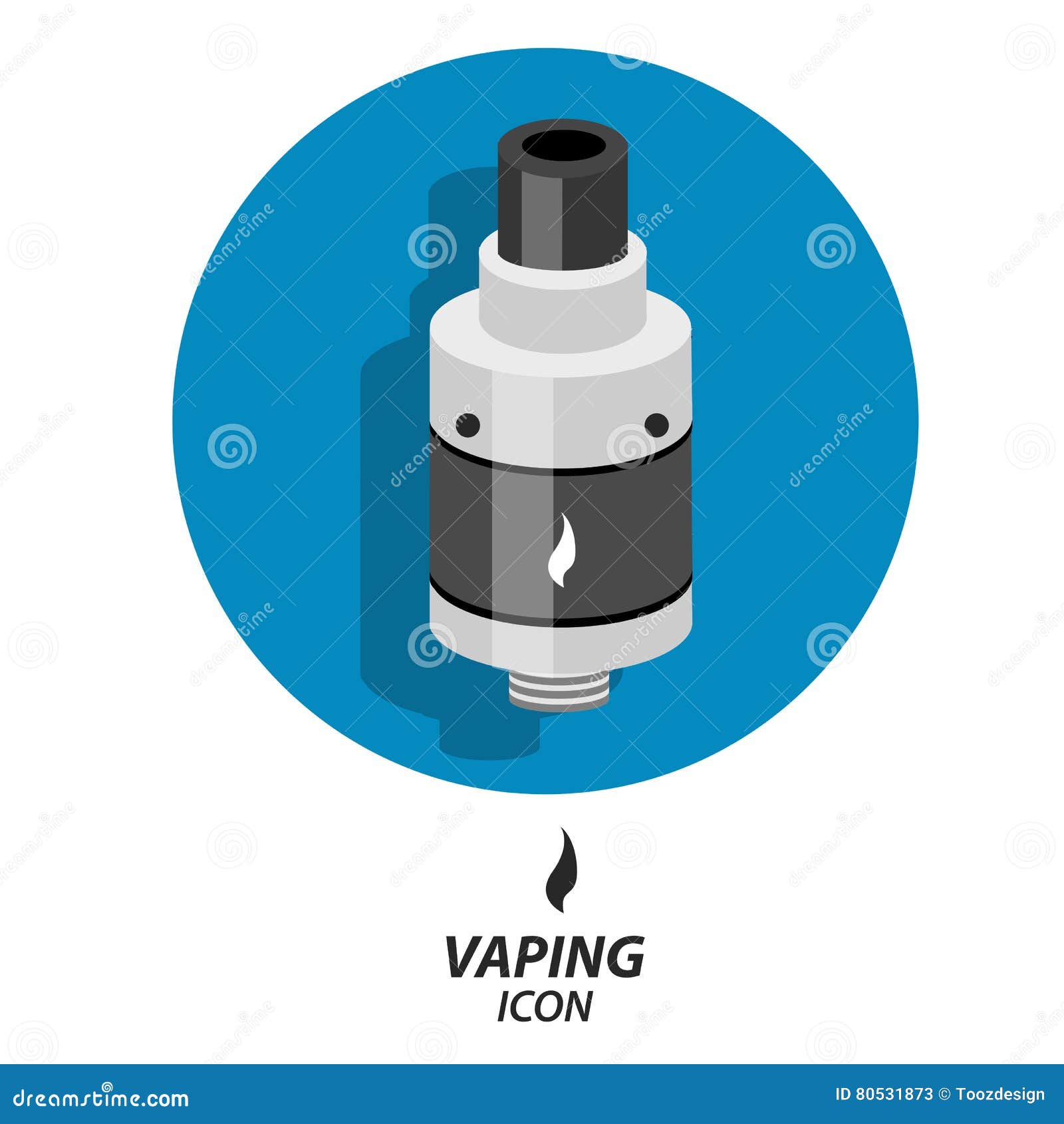 Flat vaping icon circle stock vector. Illustration of logo - 80531873