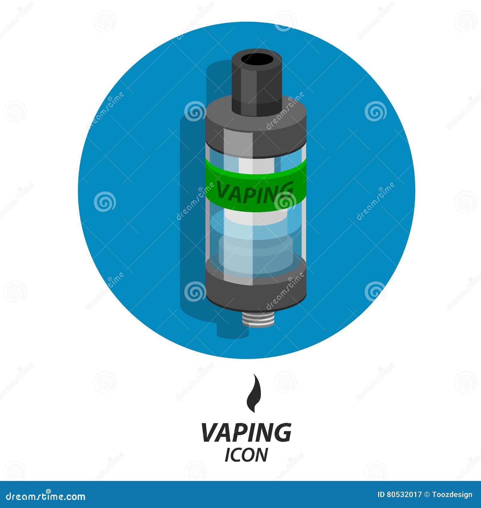 Flat vaping icon circle stock vector. Illustration of smoke - 80532017
