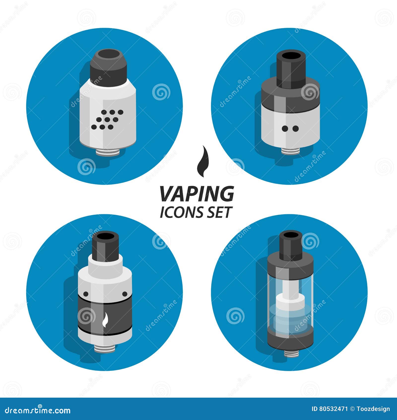 Flat vaping icon circle stock illustration. Illustration of ecig - 80532471