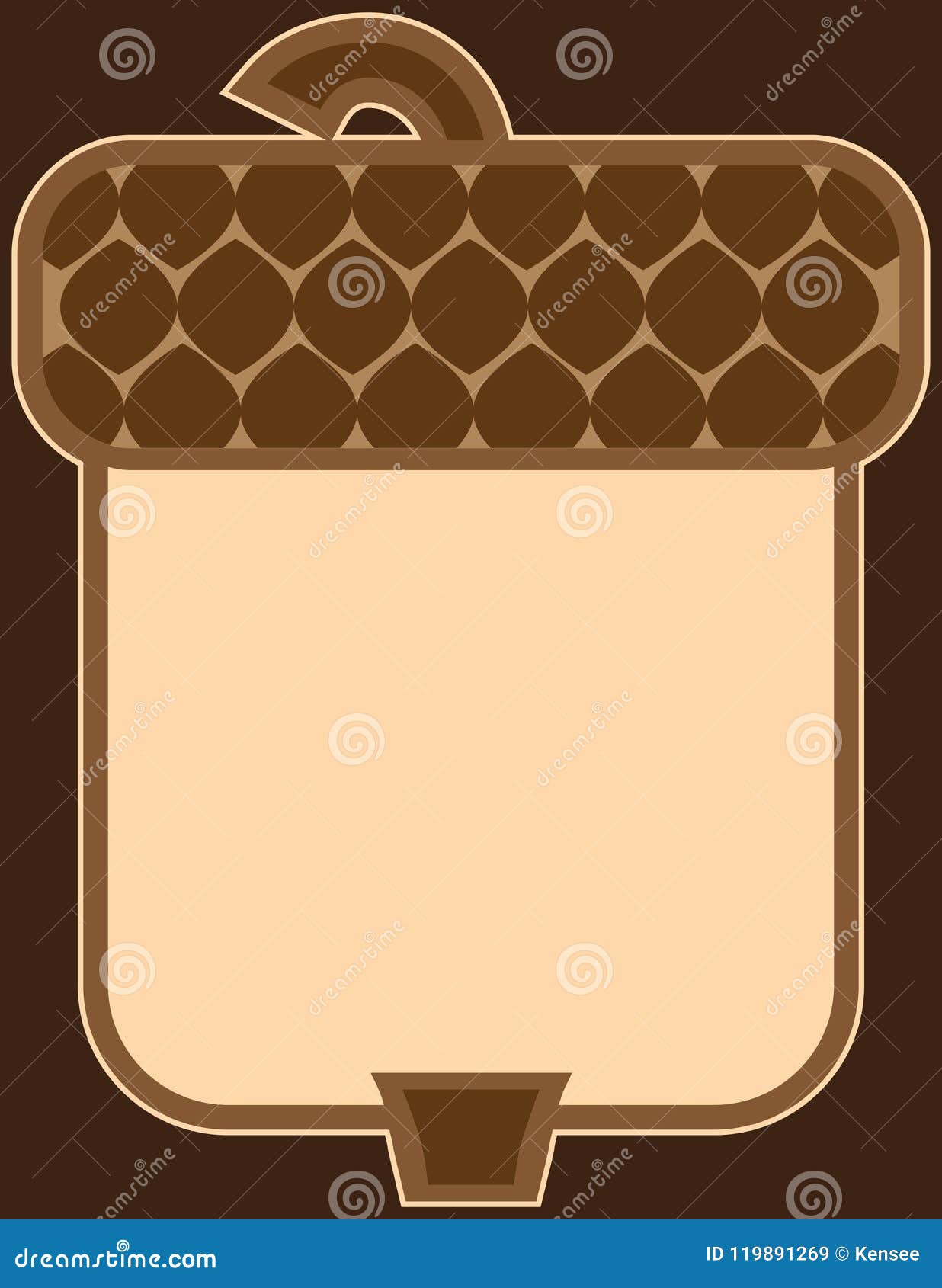 Flat Vector Acorn Themed Background Stock Vector - Illustration of ...