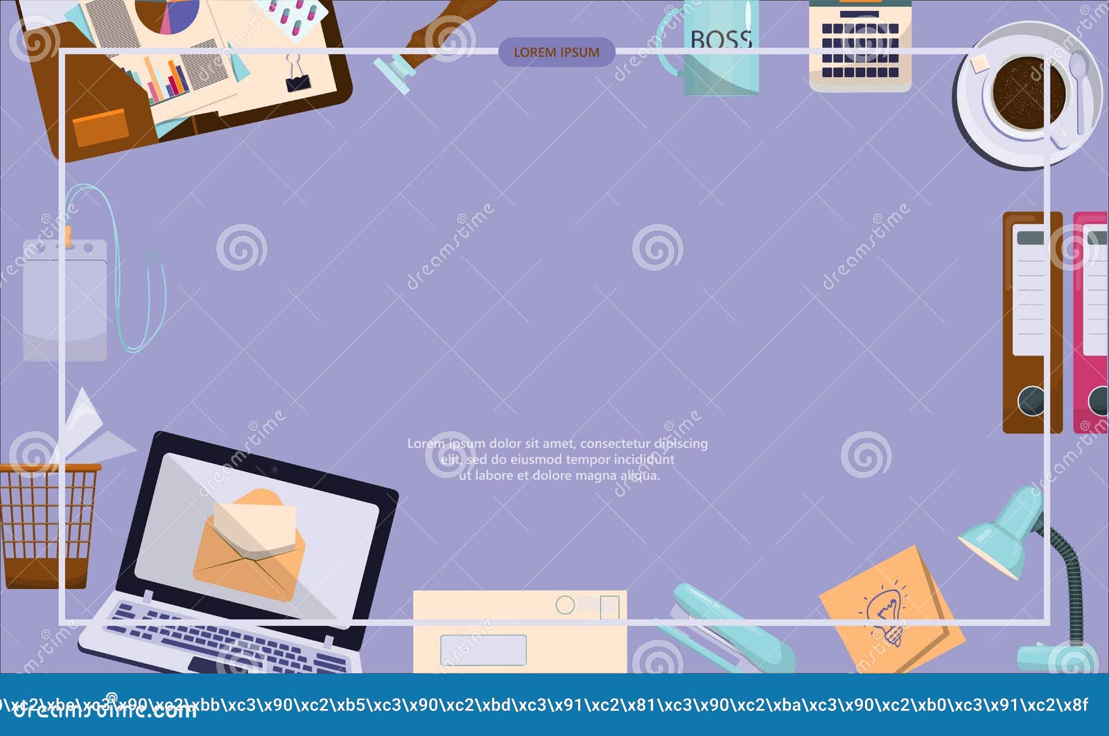 Flat Vector Banner Template for Office, Business Solutions, Startup ...