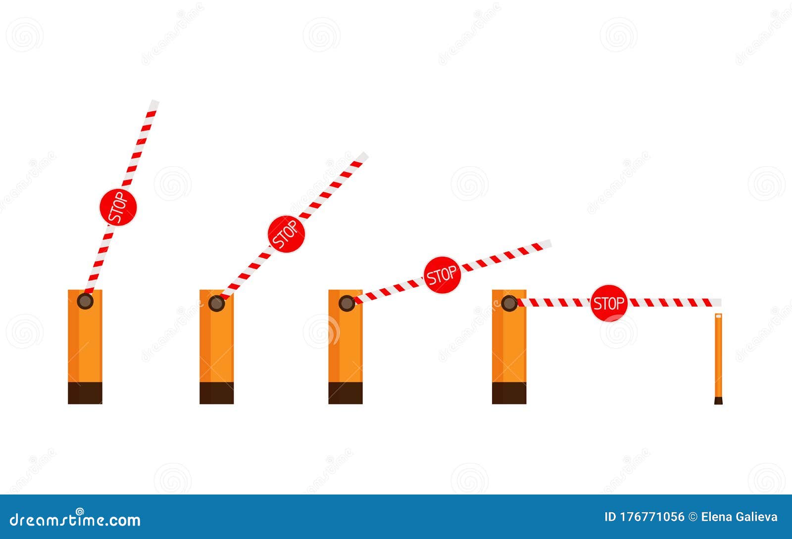 Flat Vector Barriers Illustration. Stock Vector - Illustration of pass ...