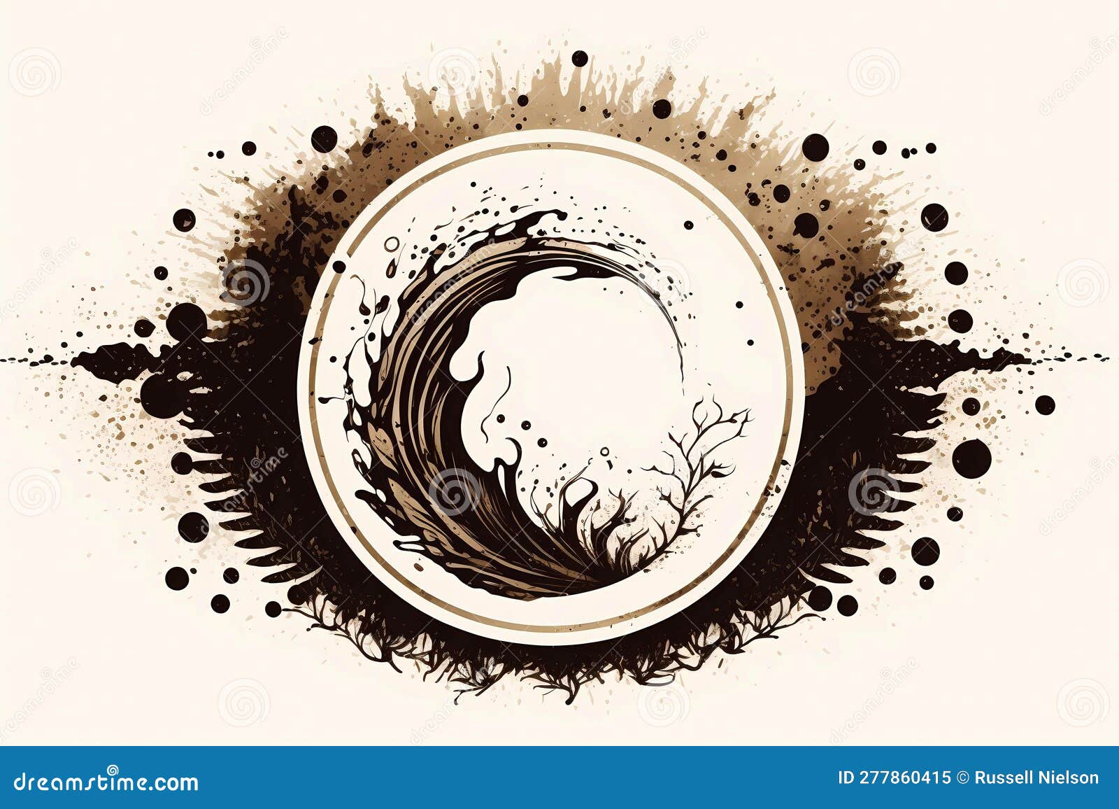Flat Vector Ink Circle Drawing - Wave (Generative AI) Stock ...
