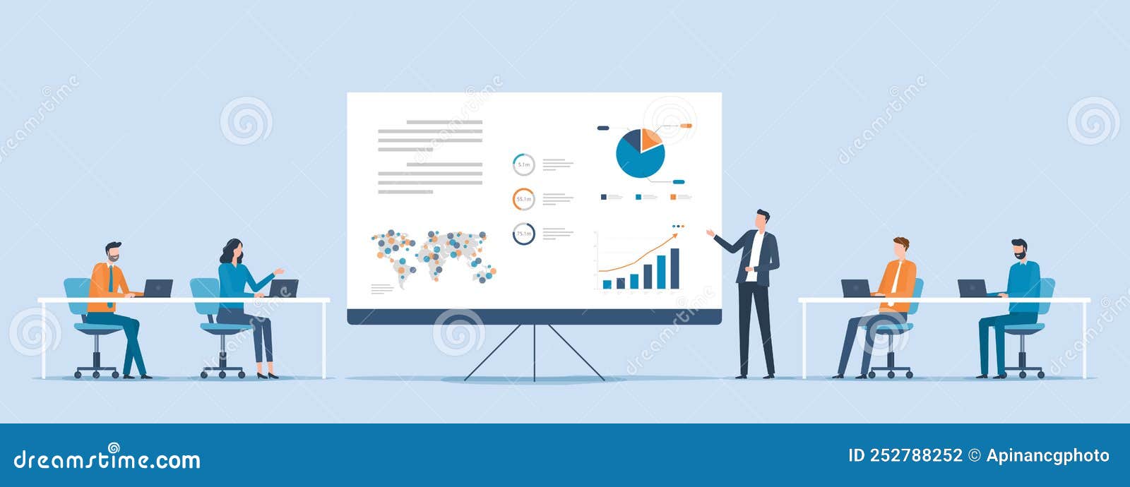 Flat Vector Business Team Meeting and Training Collaboration with ...