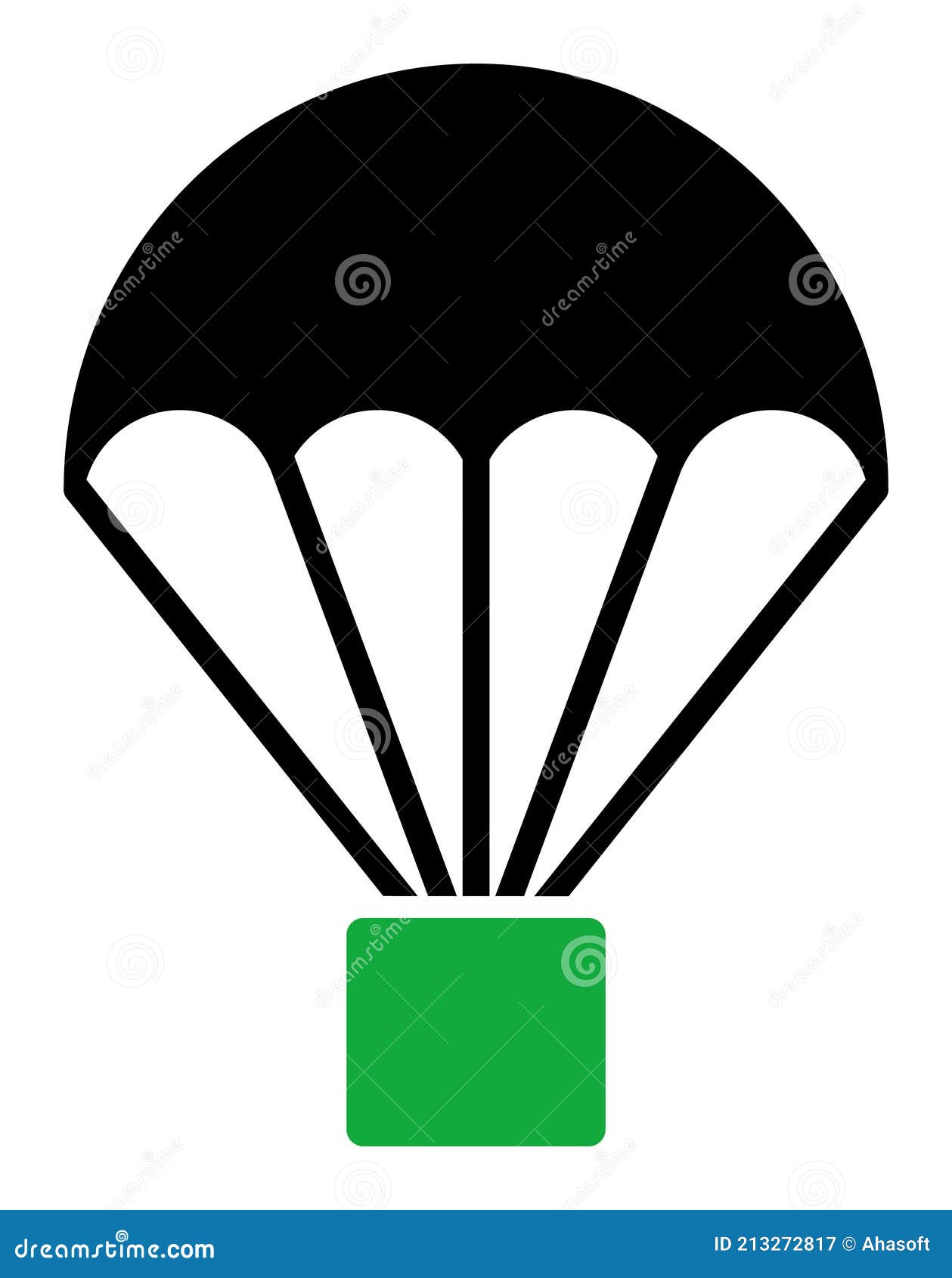 Flat Vector Cargo Parachute Icon Stock Vector - Illustration of cargo ...