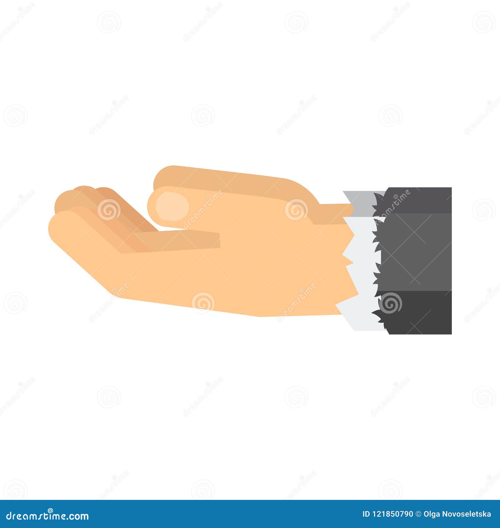 Hands of poor man stock vector. Illustration of destitution - 121850790